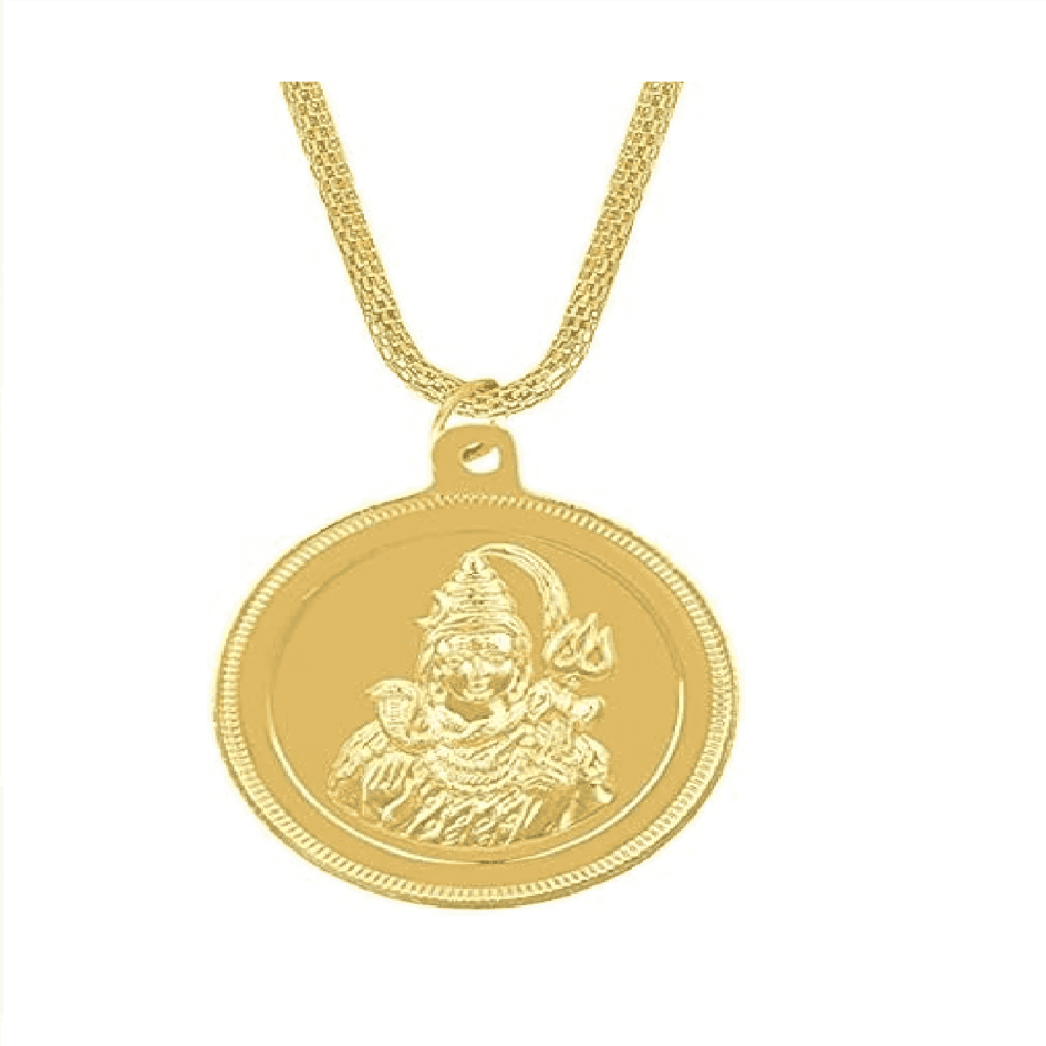 Divine Lord Shiva/Shankar Gold Plated Coin Pendant with Chain ...