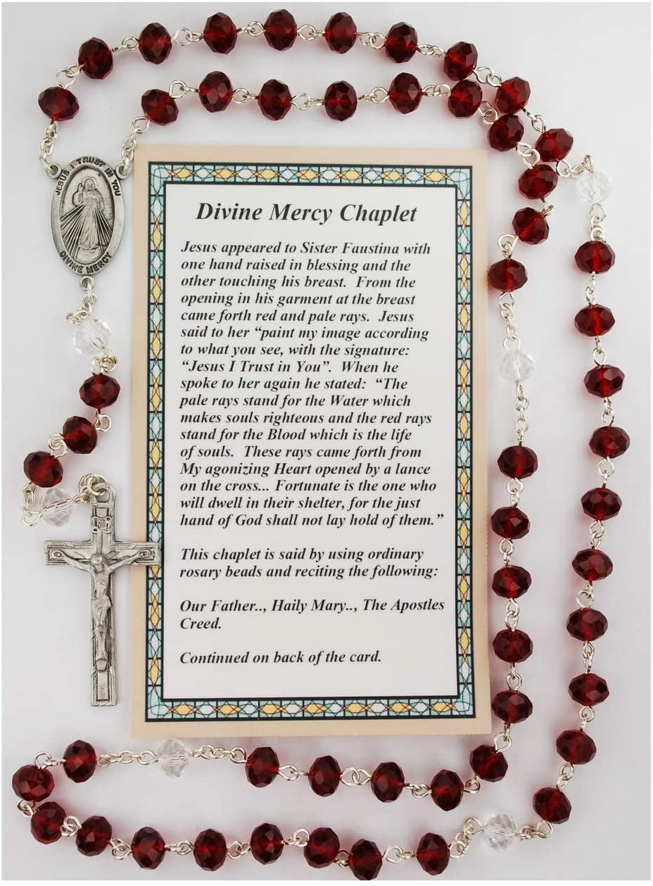 Divine Mercy Chaplet Beads with Card - Walmart.com