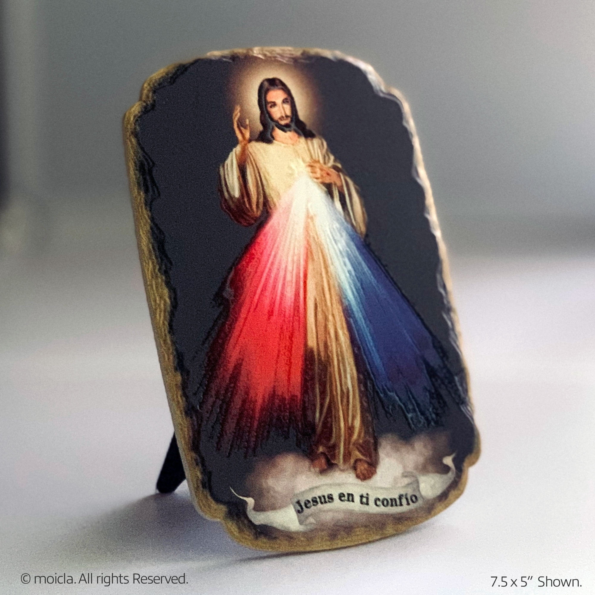 Divine Mercy Resin Plaque – 7.5" x 5" Stand-Alone Catholic Home ...