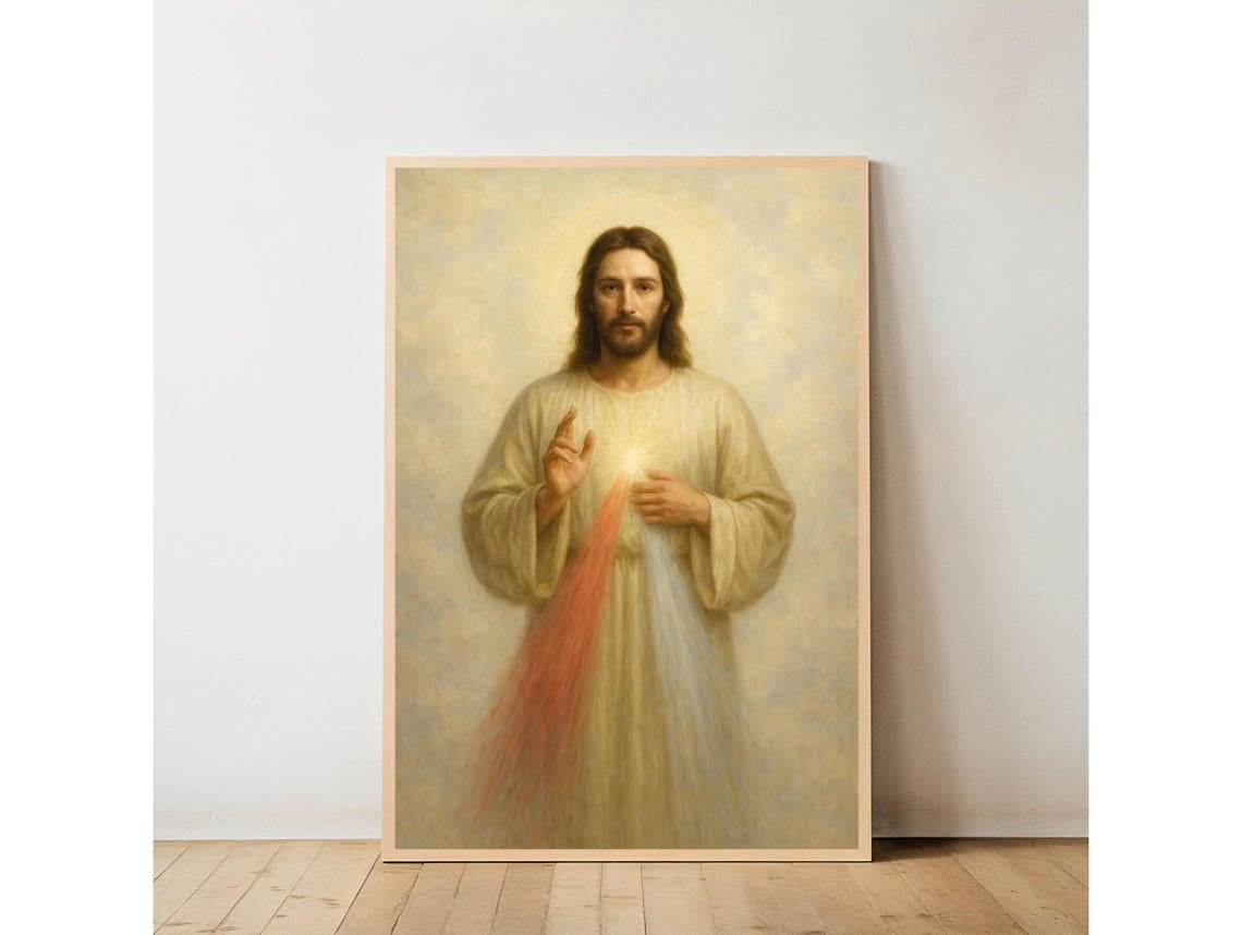 Divine Mercy Jesus Poster: Catholic Decor Christian Wall Art Faith Gift ...