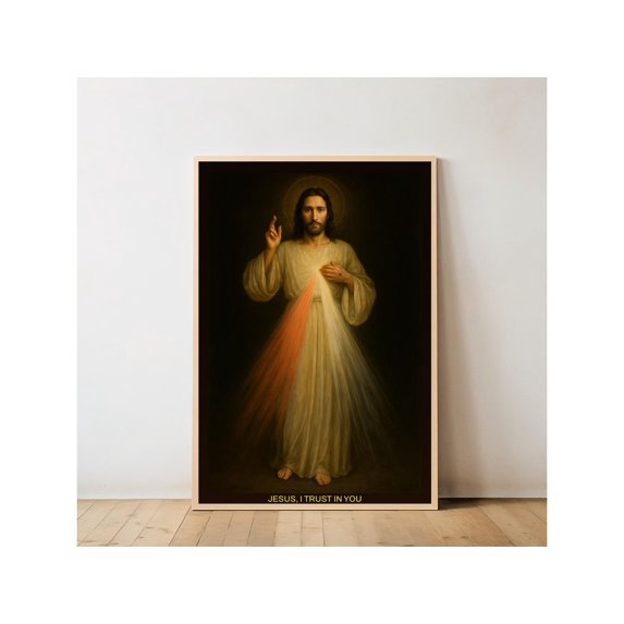 Divine Mercy Jesus Print, Full Length Catholic Christian Wall Art ...