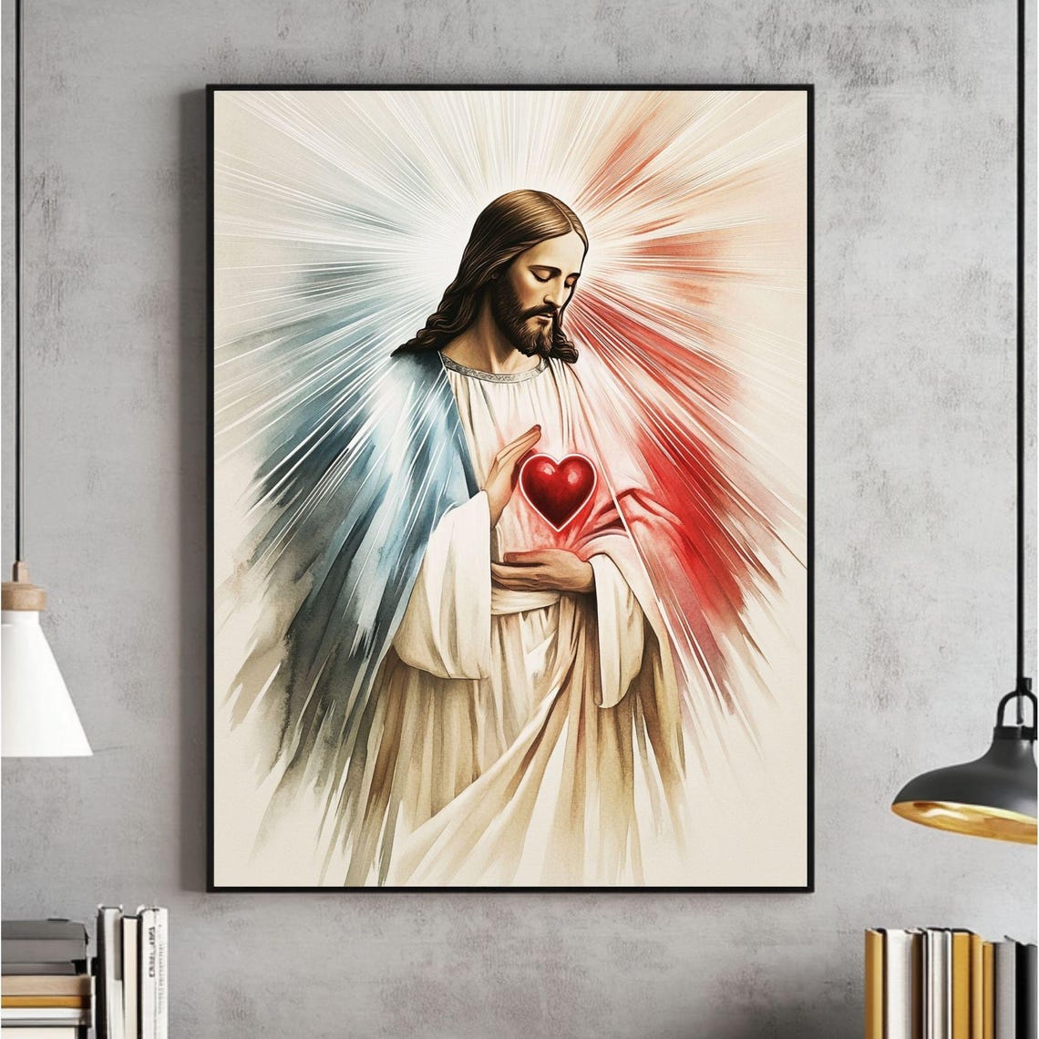 The Divine Mercy Of Jesus Wall Art, Christian Print, Modern Christian ...