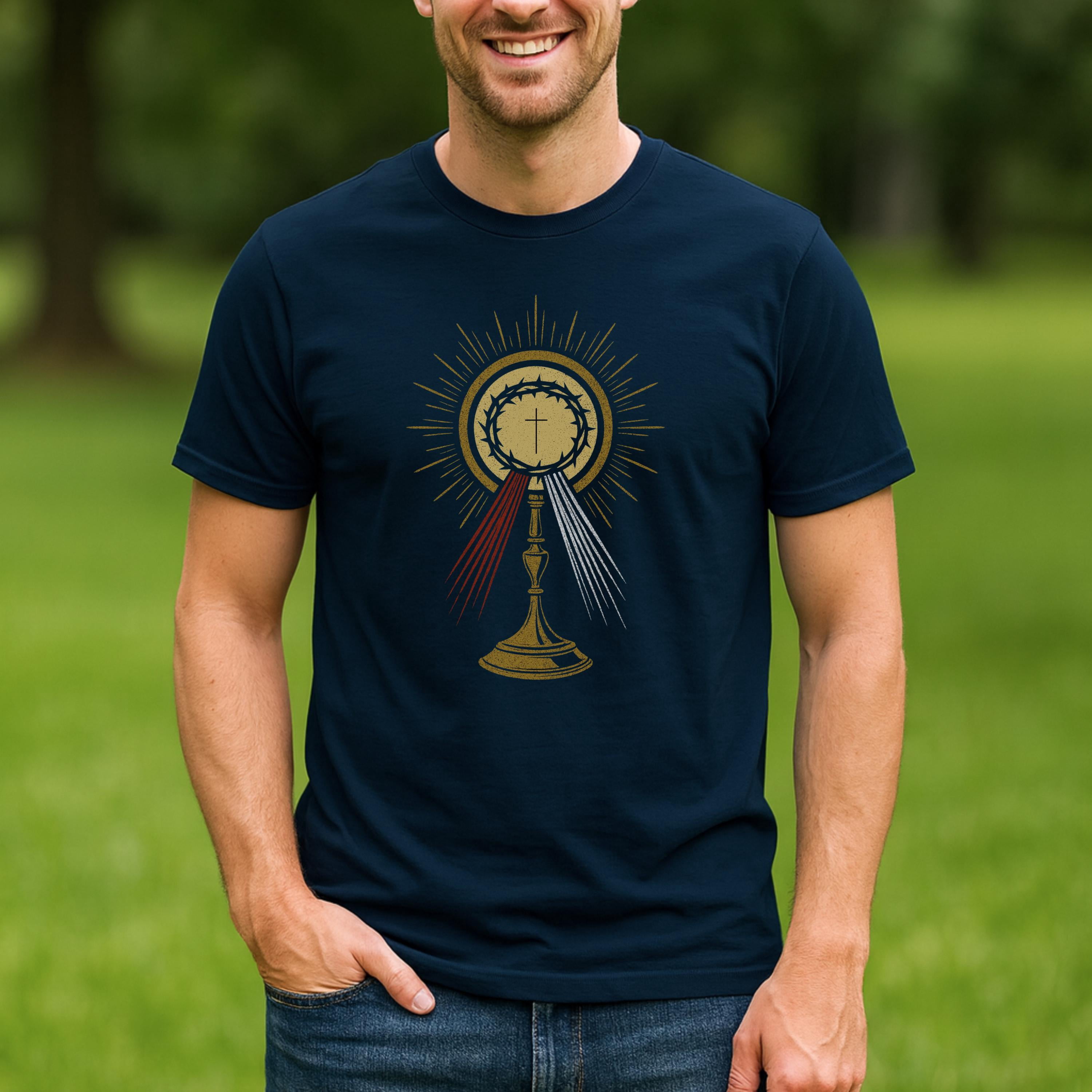 Divine Mercy Monstrance T-Shirt: Eucharistic Adoration Catholic Shirt ...