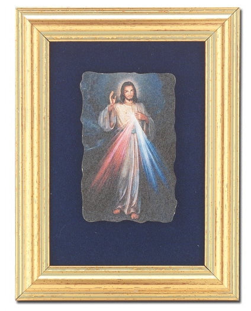 Divine Mercy Picture Framed Wall Art Decor, Small, Classic Antique Gold ...