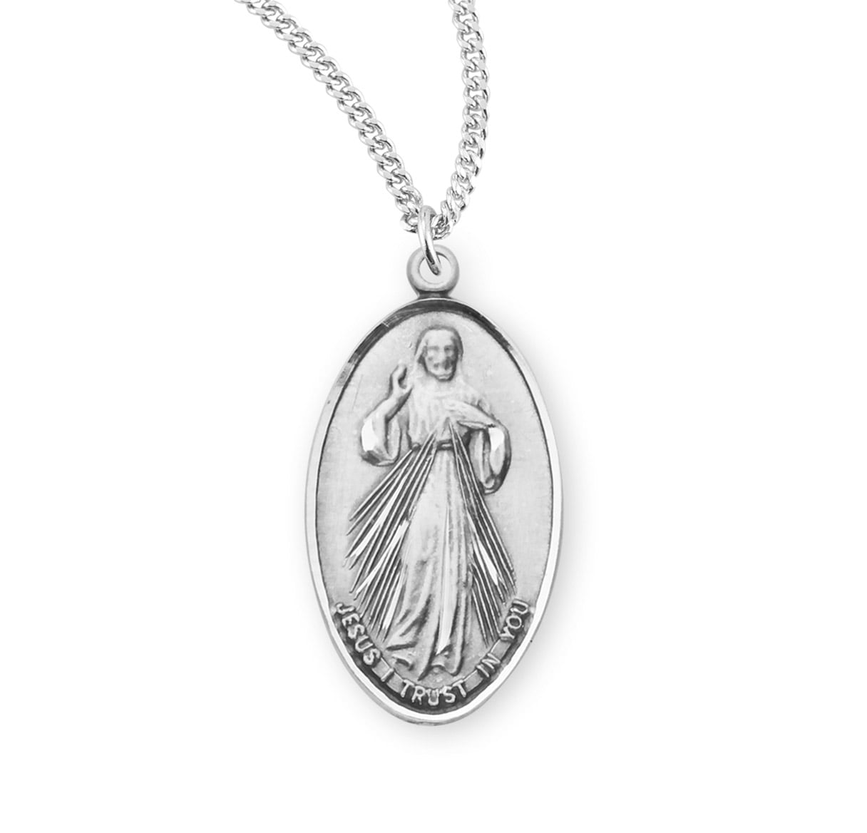 HMH Die Struck Hand Engraved Divine Mercy/Saint Faustina Sterling ...