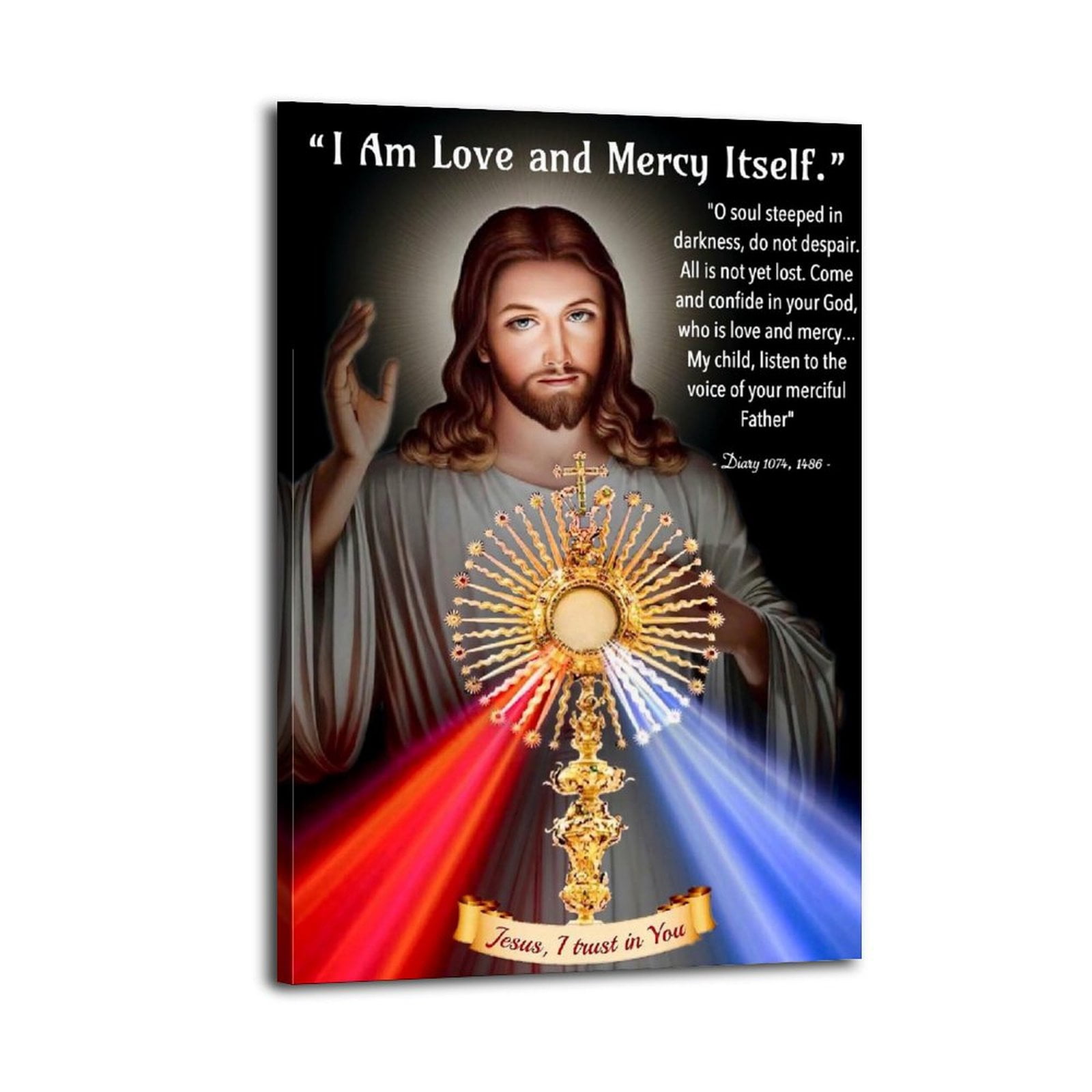 Divine Mercy Sunday Jesus Canvas Art Wall Decor Posters Home Bar ...