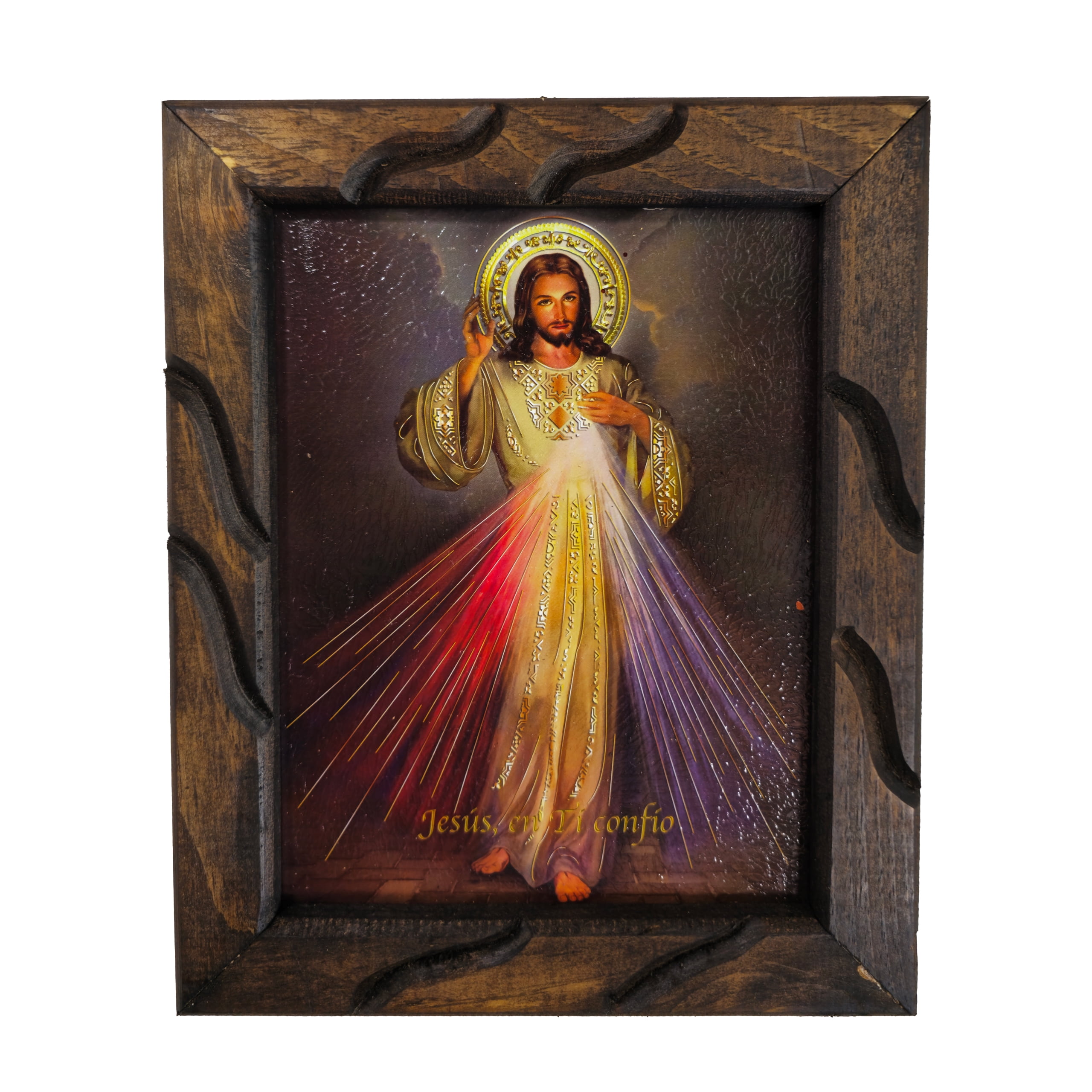 Divine Mercy of Jesus Rustic Framed Wall Art – divina Misericordia ...