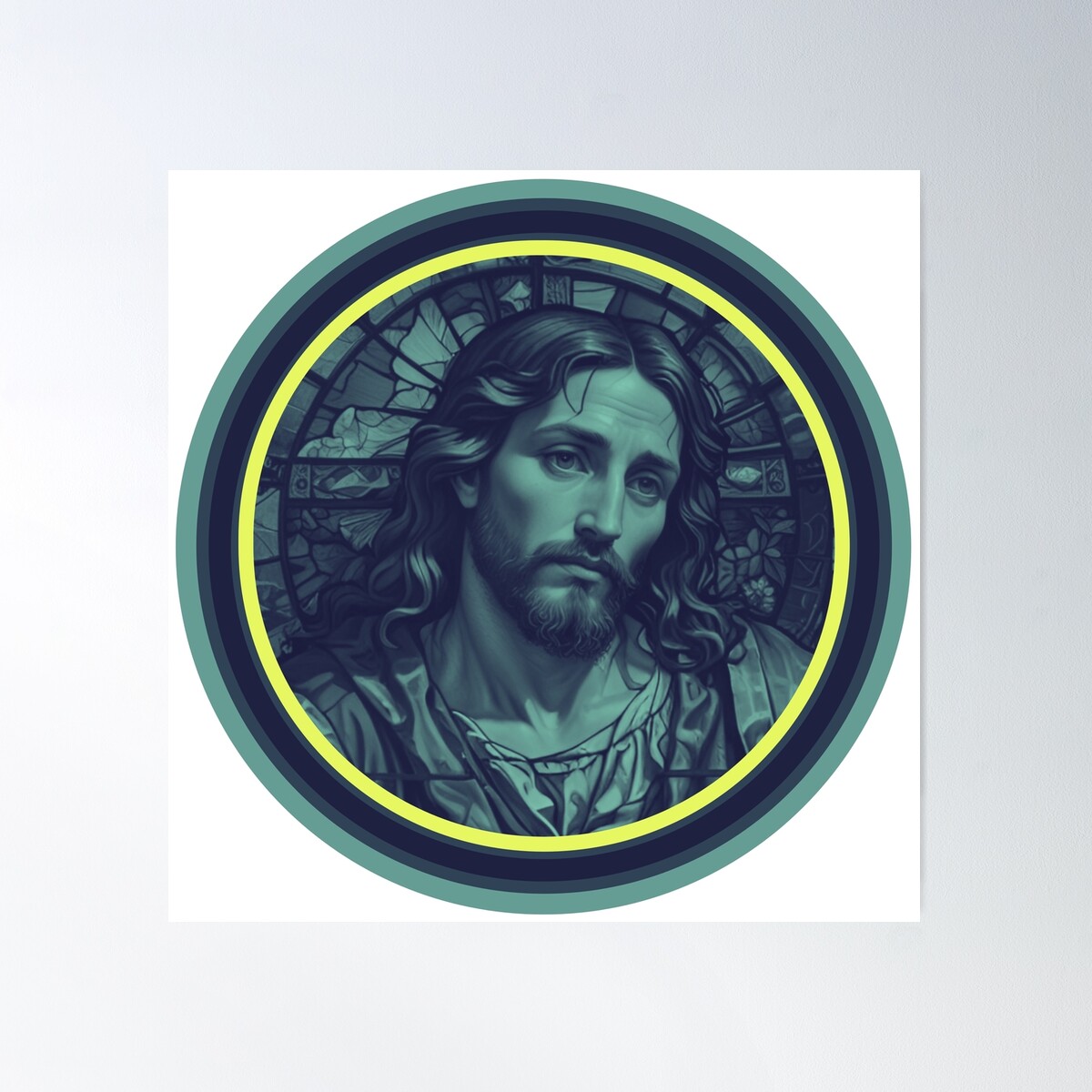 Divine Serenity – Jesus In Stained Glass Poster Wall Art, Modern Wall ...