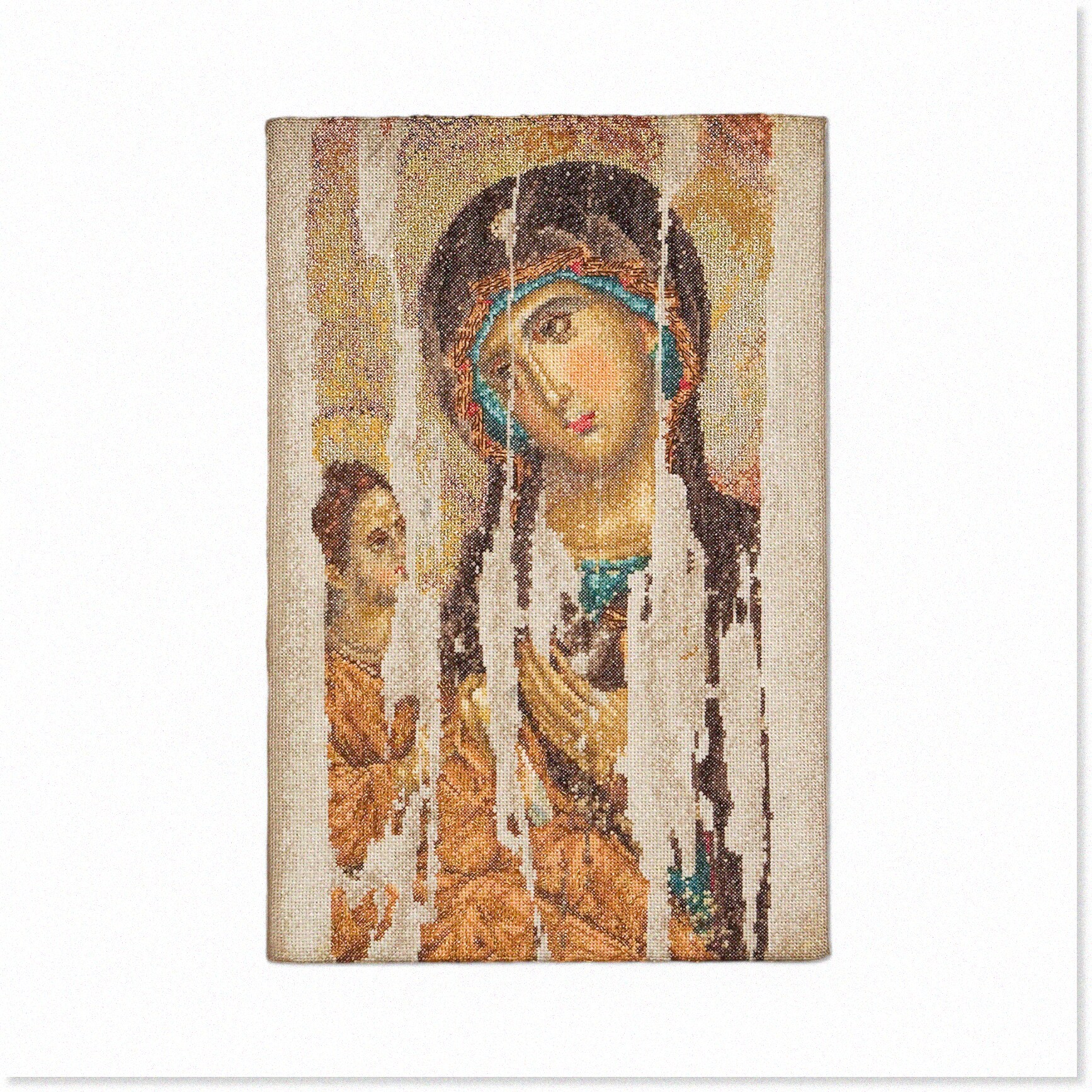 Divine Threads: Iconic Mother of God Cross Stitch Kit - Aida 18 Count ...