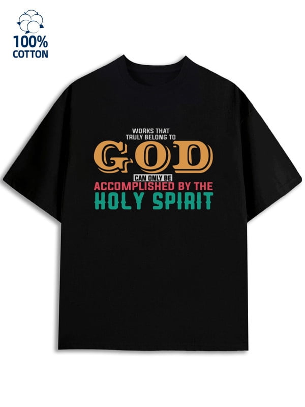 Divine Works T-Shirt Mens faith black Spring and summer outdoor ...