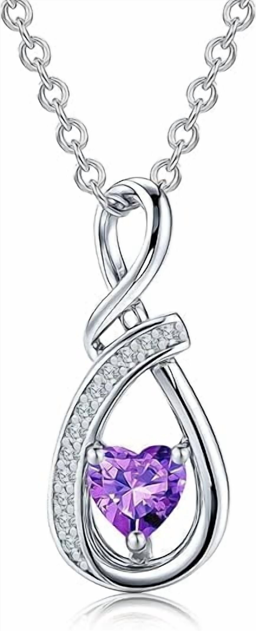 Divine_creation 14K White Gold Plated 2.00 Ctw Heart Cut Purple ...
