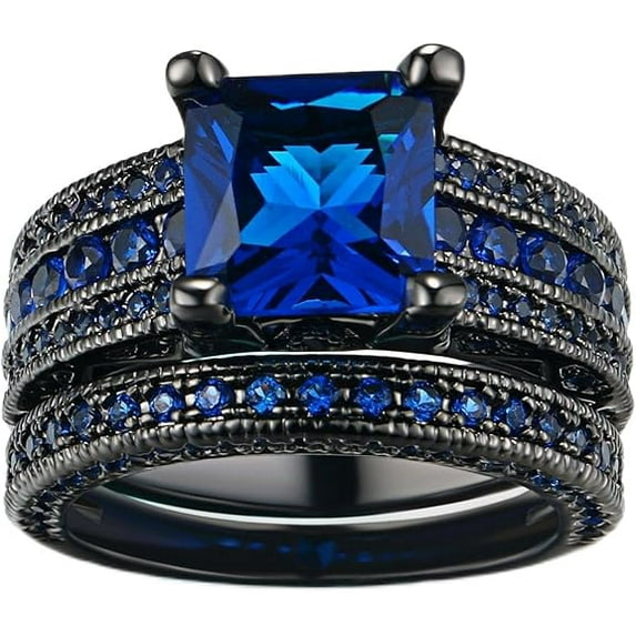 Divine_creation 2.00 Ct Princess Cut Blue Sapphire Womens Wedding ...
