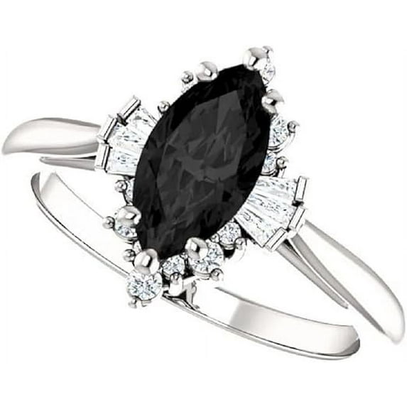 Divine_creation 2.40 Ct Marquise Cut Black Diamond Engagement Wedding ...