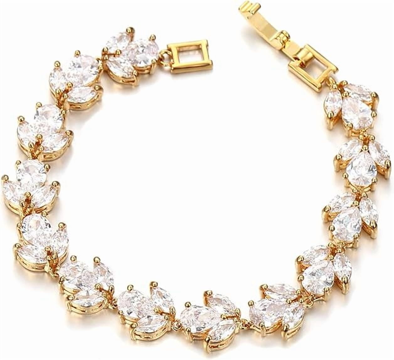 Divine_creation 5.00 Ct Round Cut Diamond Womens Tennis Bracelet 14K Yellow Gold Plated 925 ...