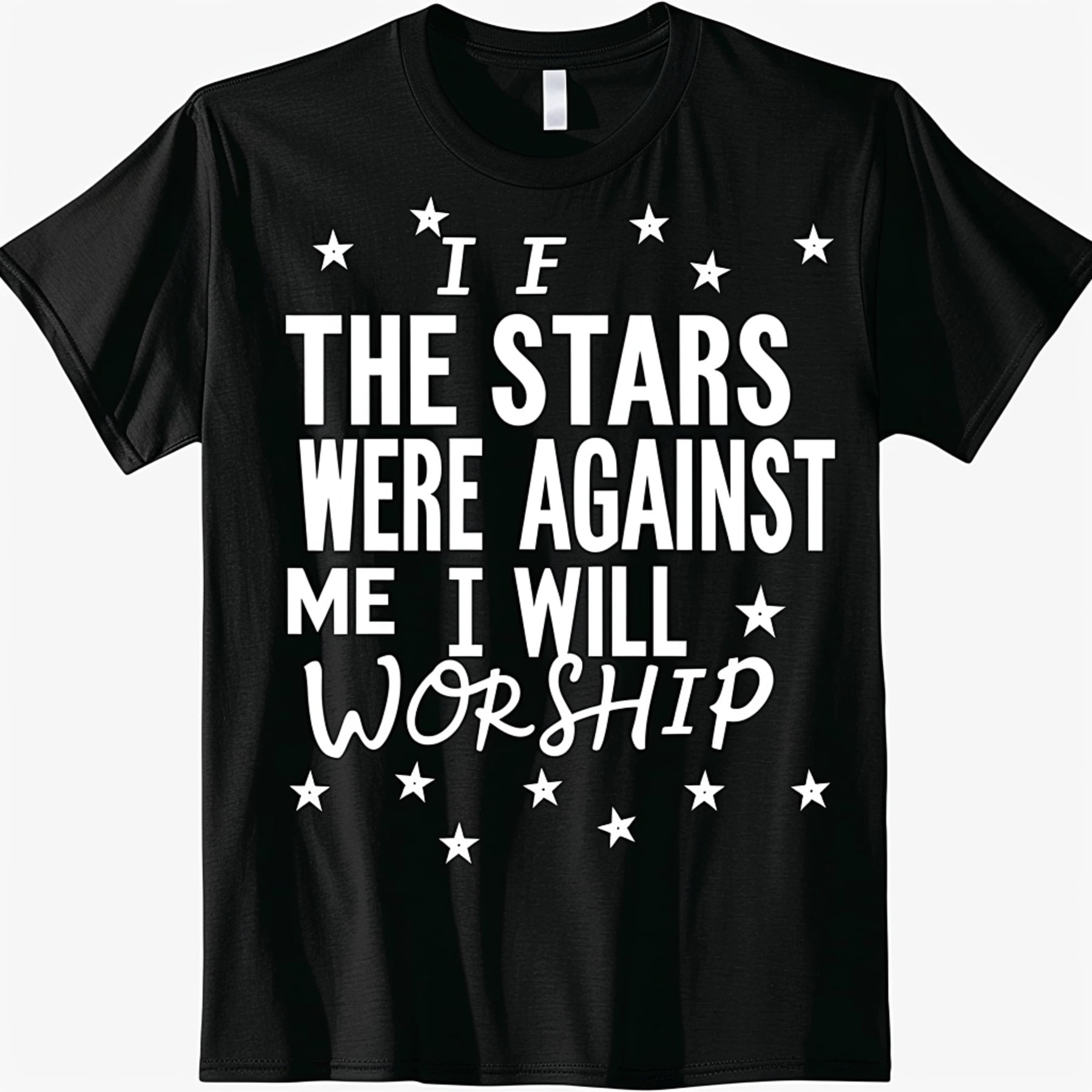 Divinely inspired black t shirt featuring elegant script font with ...