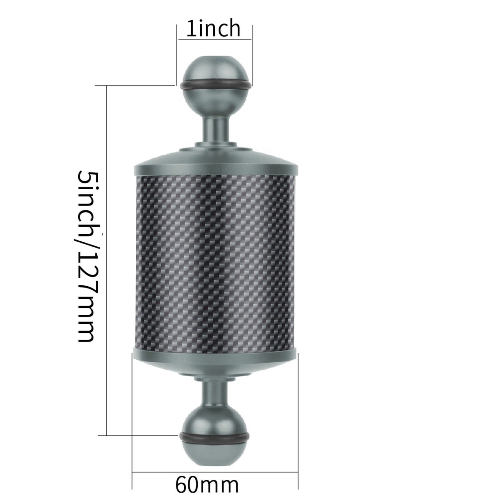 Diving 5/8/10/12inch D60mm Carbon Fiber Buoyancy Float Arms With 1 Inch ...