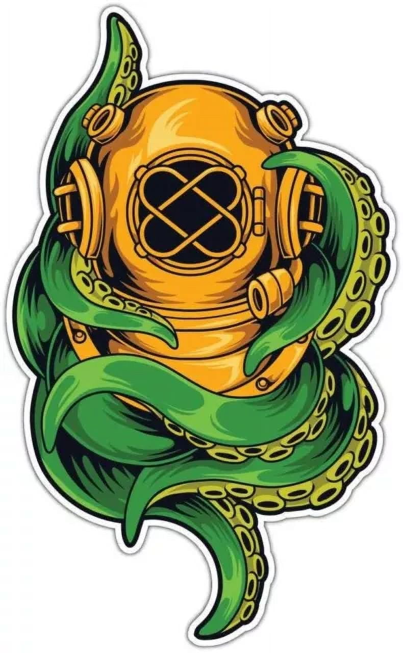 Diving Diver Octopus Sea Ocean Car Window Stickerphone Decal Water ...