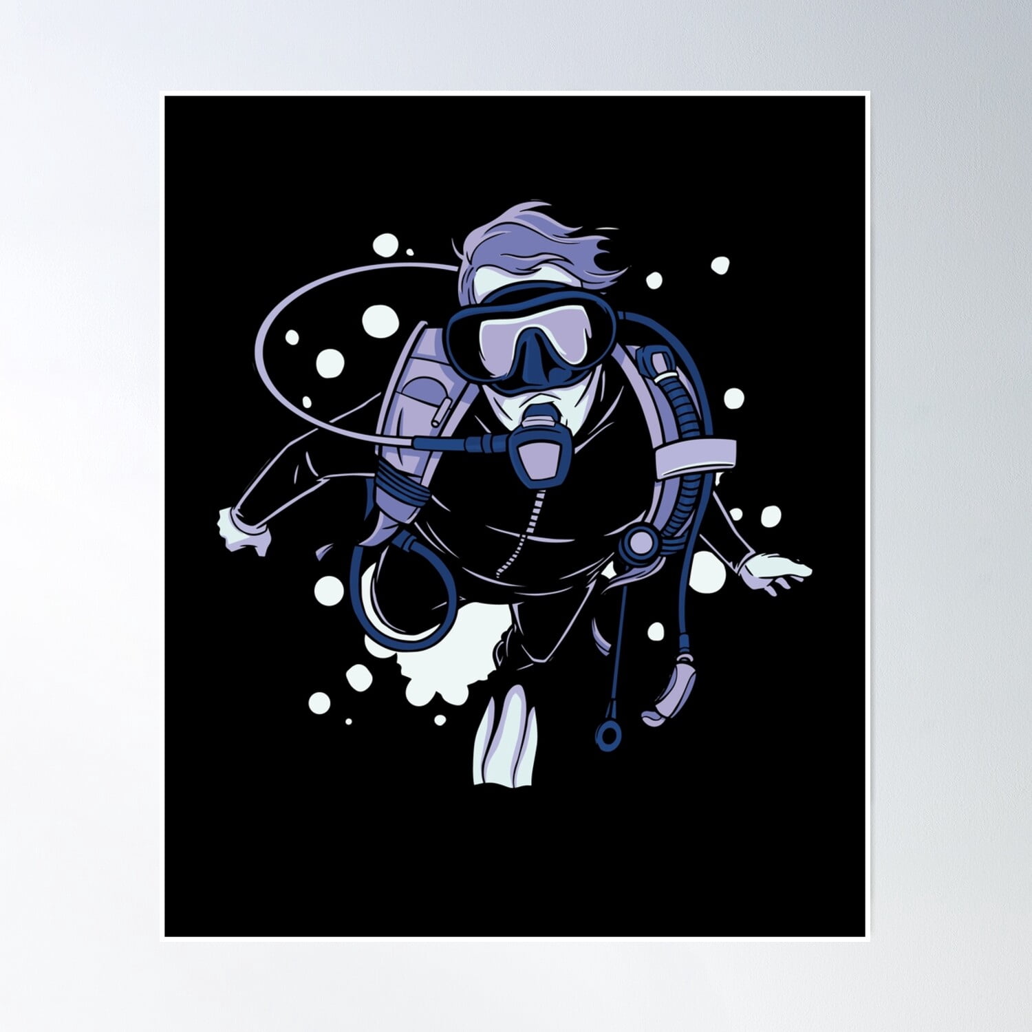 Diving, Divers Poster Wall Art, Modern Wall Decor, 8x12 UNFRAMED ...