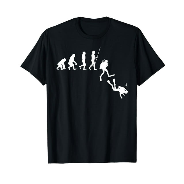 Diving Evolution | Evolution of Man Funny Scuba Dive Ocean T-Shirt ...