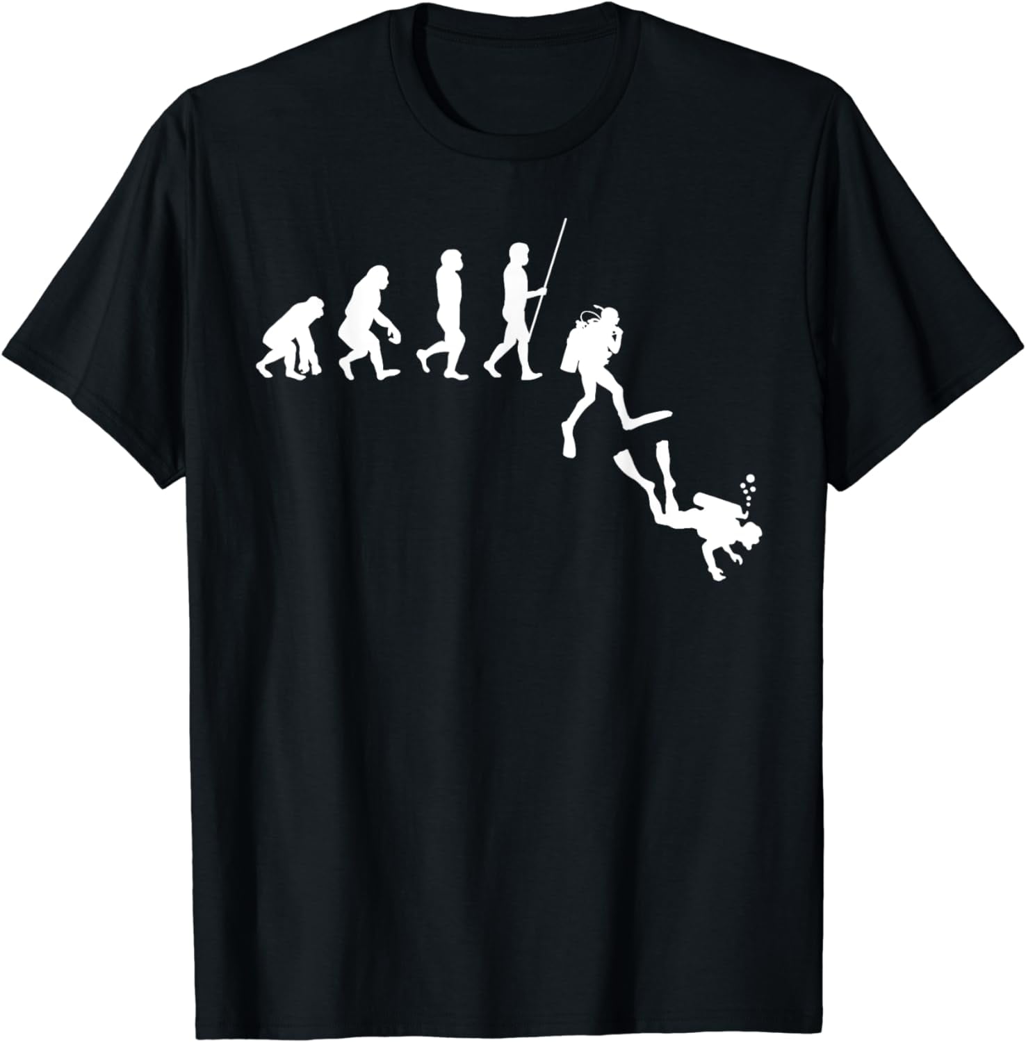 Diving Evolution | Evolution of Man Funny Scuba Dive Ocean T-Shirt ...
