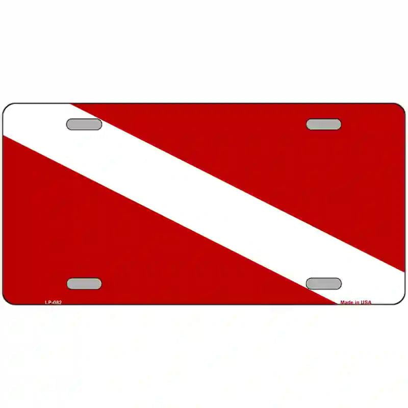 Diving Flag Novelty Metal License Plate 24" x 12" Large - Walmart.com