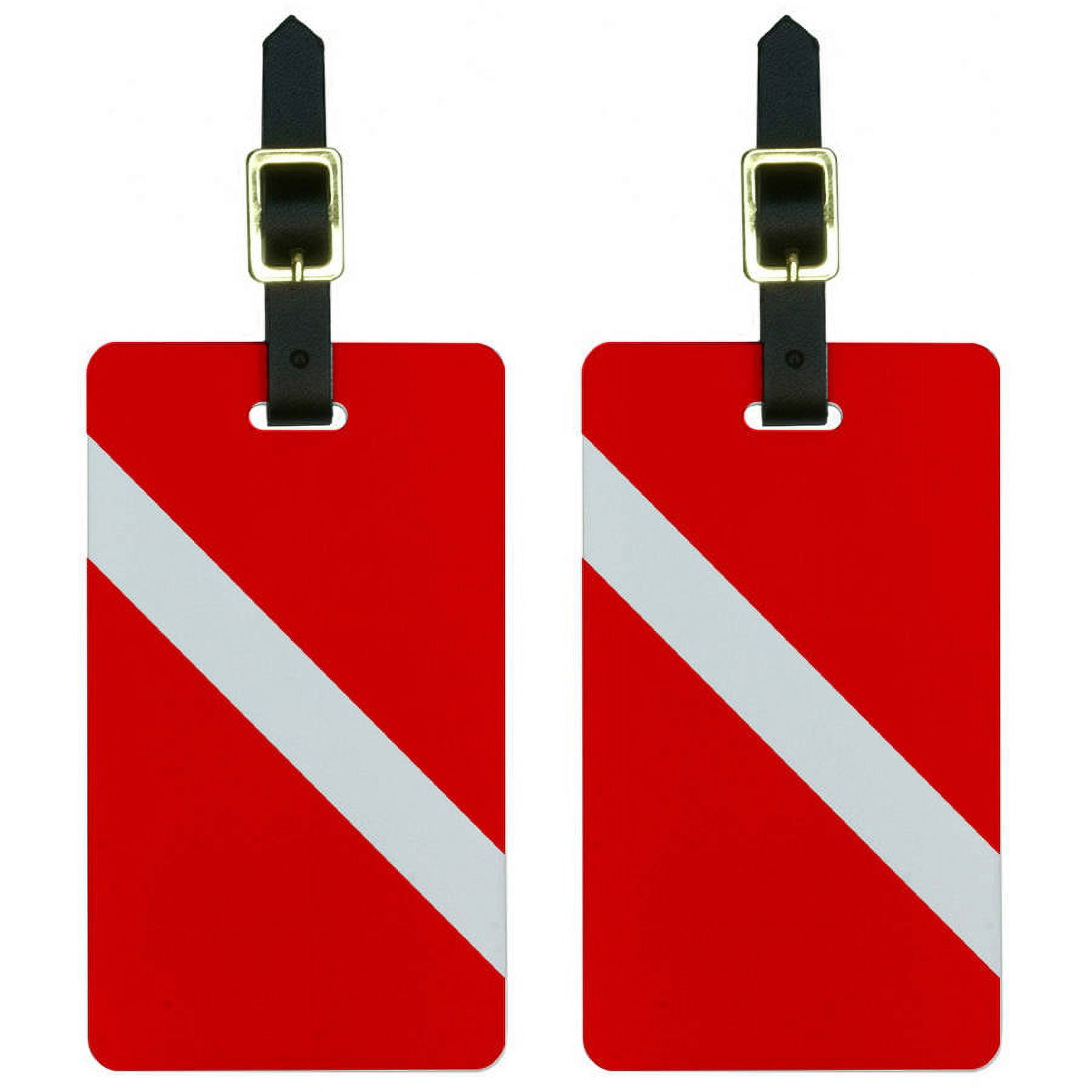 Diving Flag Scuba Diver Dive Luggage Tags Suitcase Carry-On ID, Set of ...