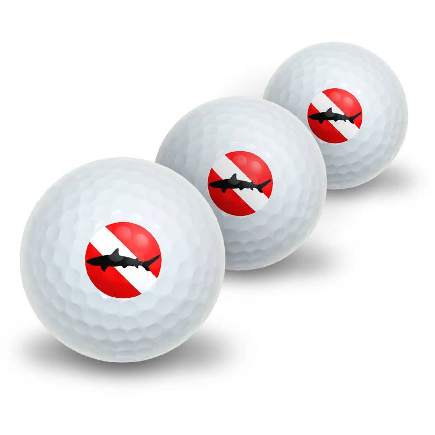 Diving Flag Scuba Diver Dive Shark Novelty Golf Balls, 3pk - Walmart.com