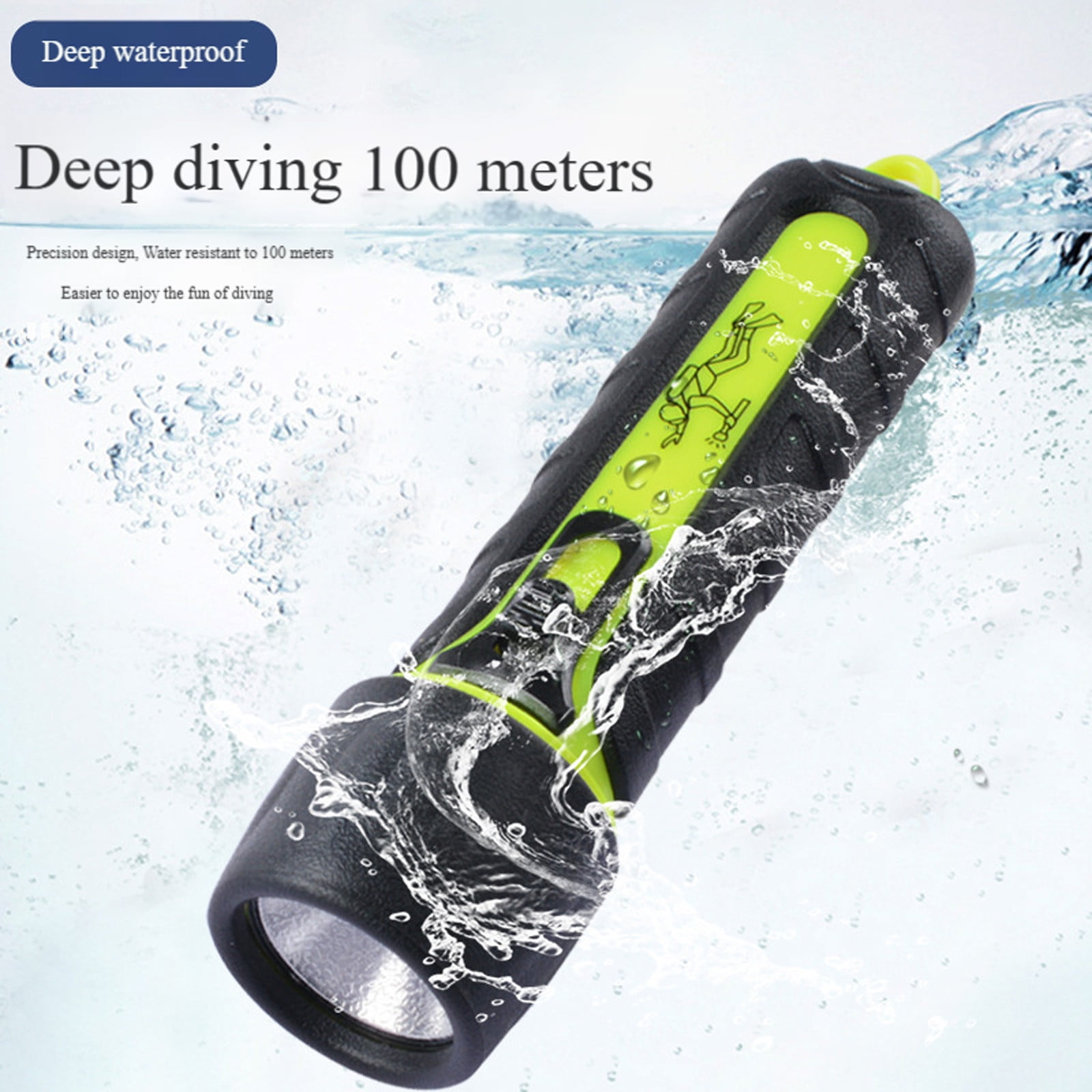 Diving Flashlight 8000LM-1 Pcs Bright Military Grade LED Flashlights ...