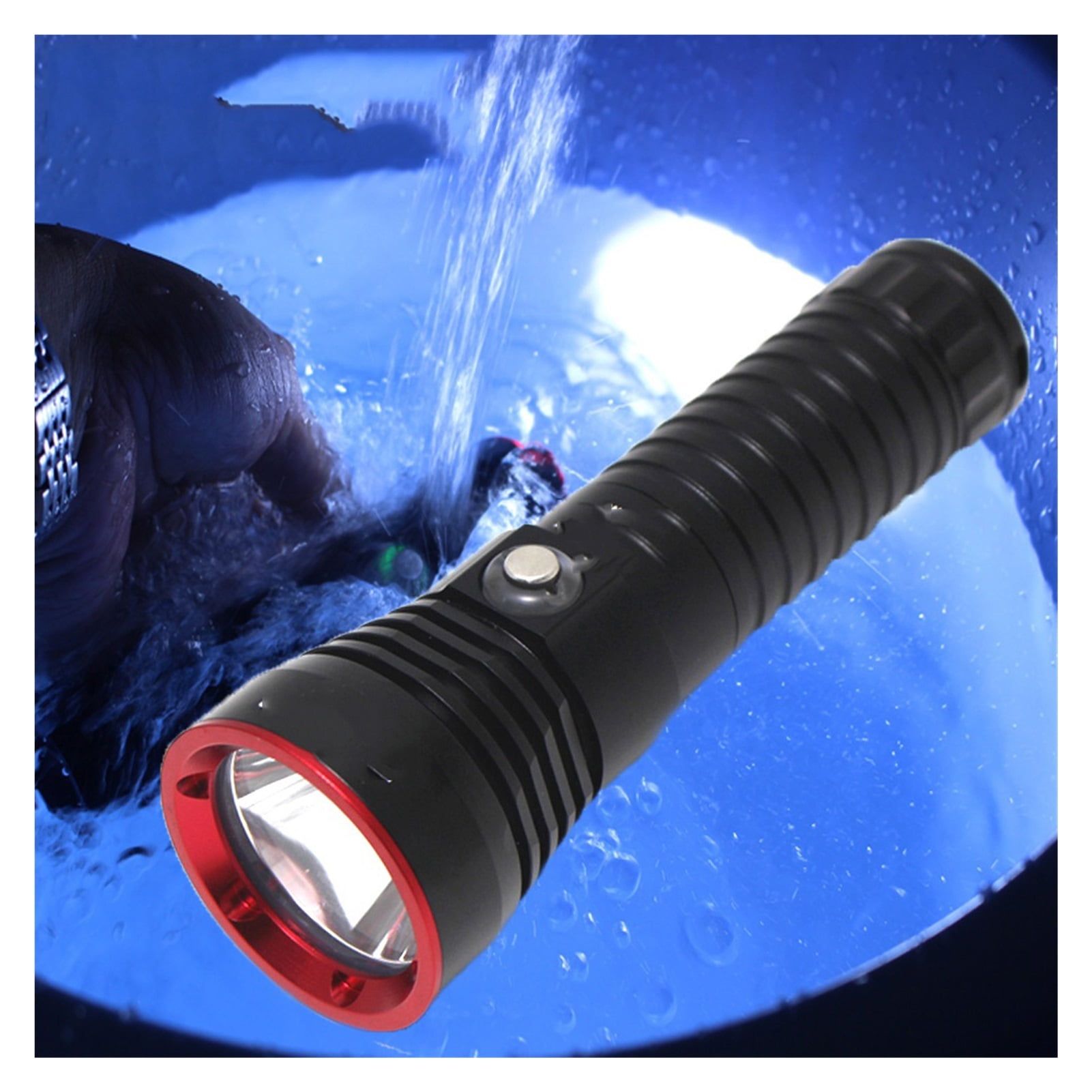 Diving Flashlight XHP70 LED 4000 Lumens Yellow/White Light IPX8 ...