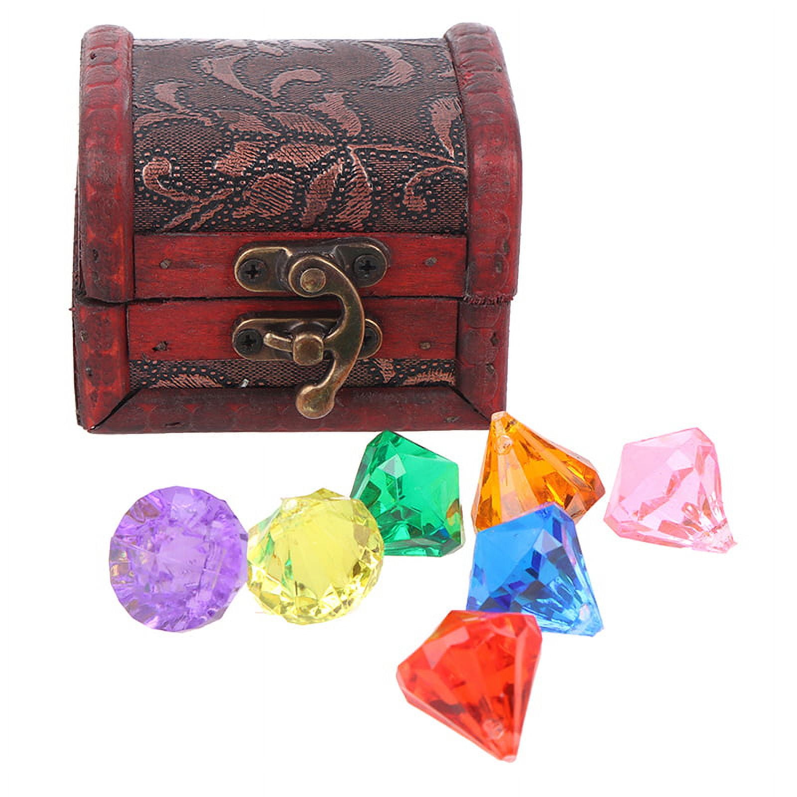 Diving Gem Pool Toy 10 Big Colorful Diamonds with Treasure Pirate Box ...