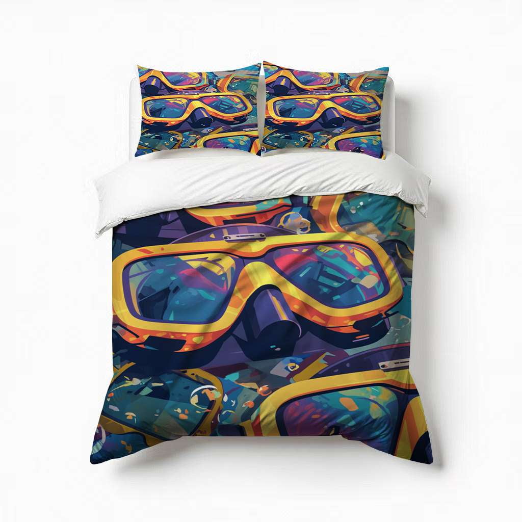 Diving Goggles Diving Enthusiast Bedding Set 3 Pcs Soft Microfiber ...