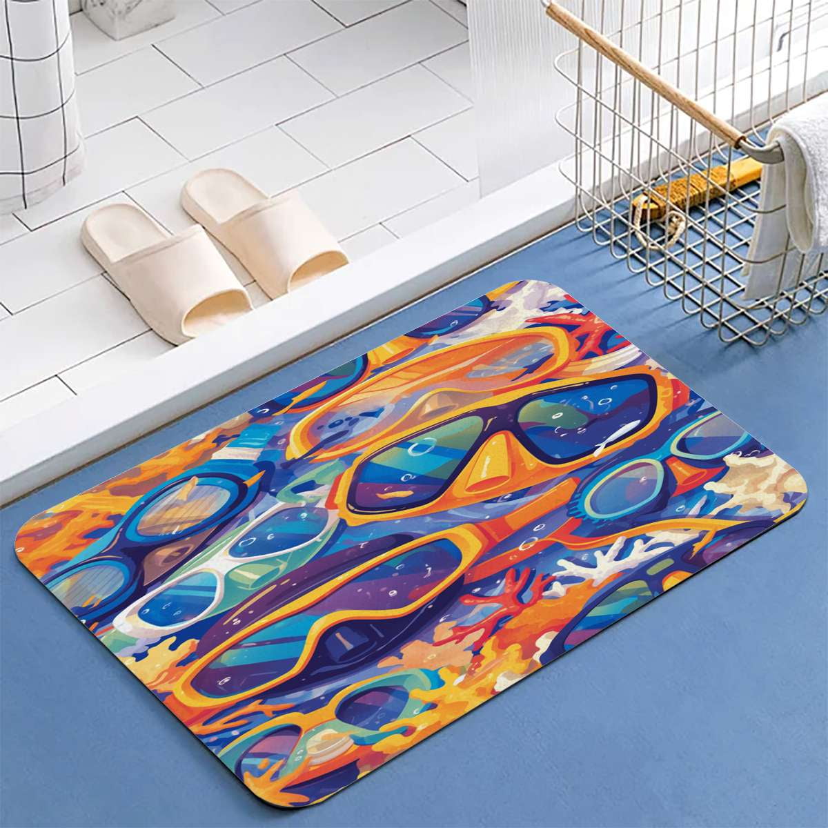 Diving Goggles Diving Enthusiast Diatomite Bath Mats Bathroom Absorbent ...