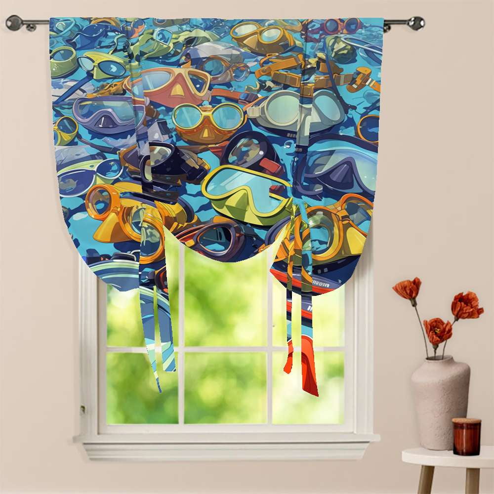 Diving Goggles Diving Enthusiast Window Curtain for Living Room Roman ...
