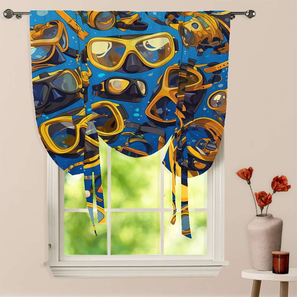 Diving Goggles Diving Enthusiast Window Curtain for Living Room Roman ...