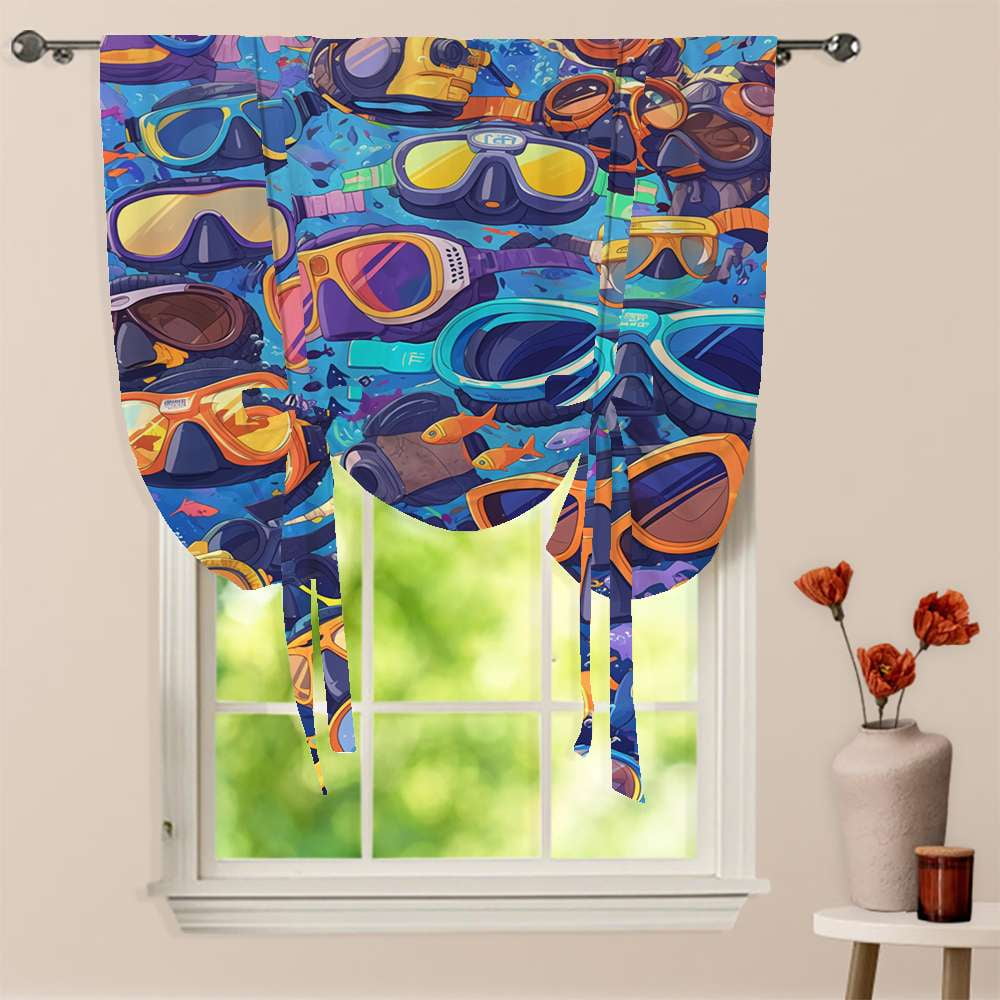 Diving Goggles Diving Enthusiast Window Curtain for Living Room Roman ...
