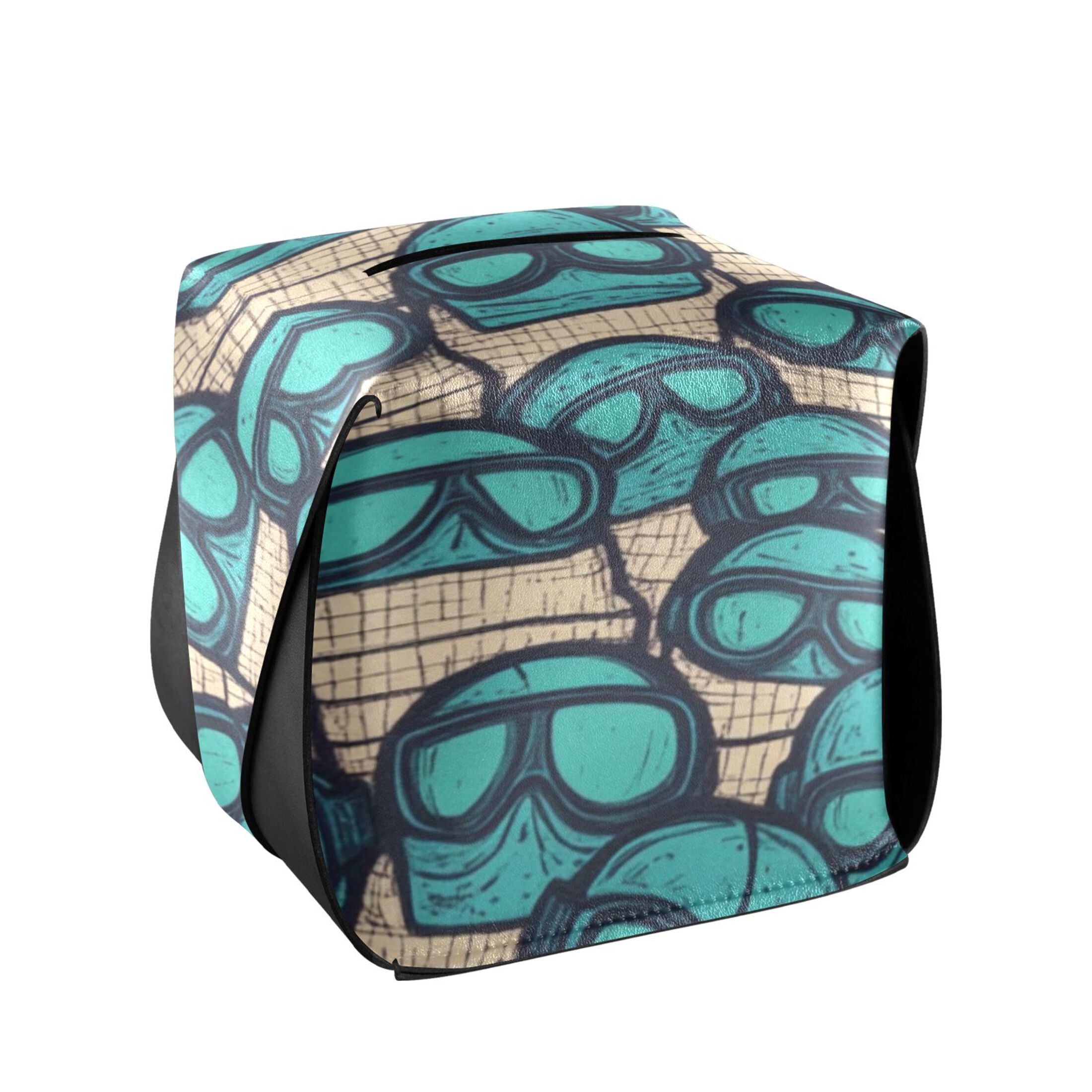 Diving Goggles Pattern 5.7in Leather Tissue Box Cover Square PVC ...