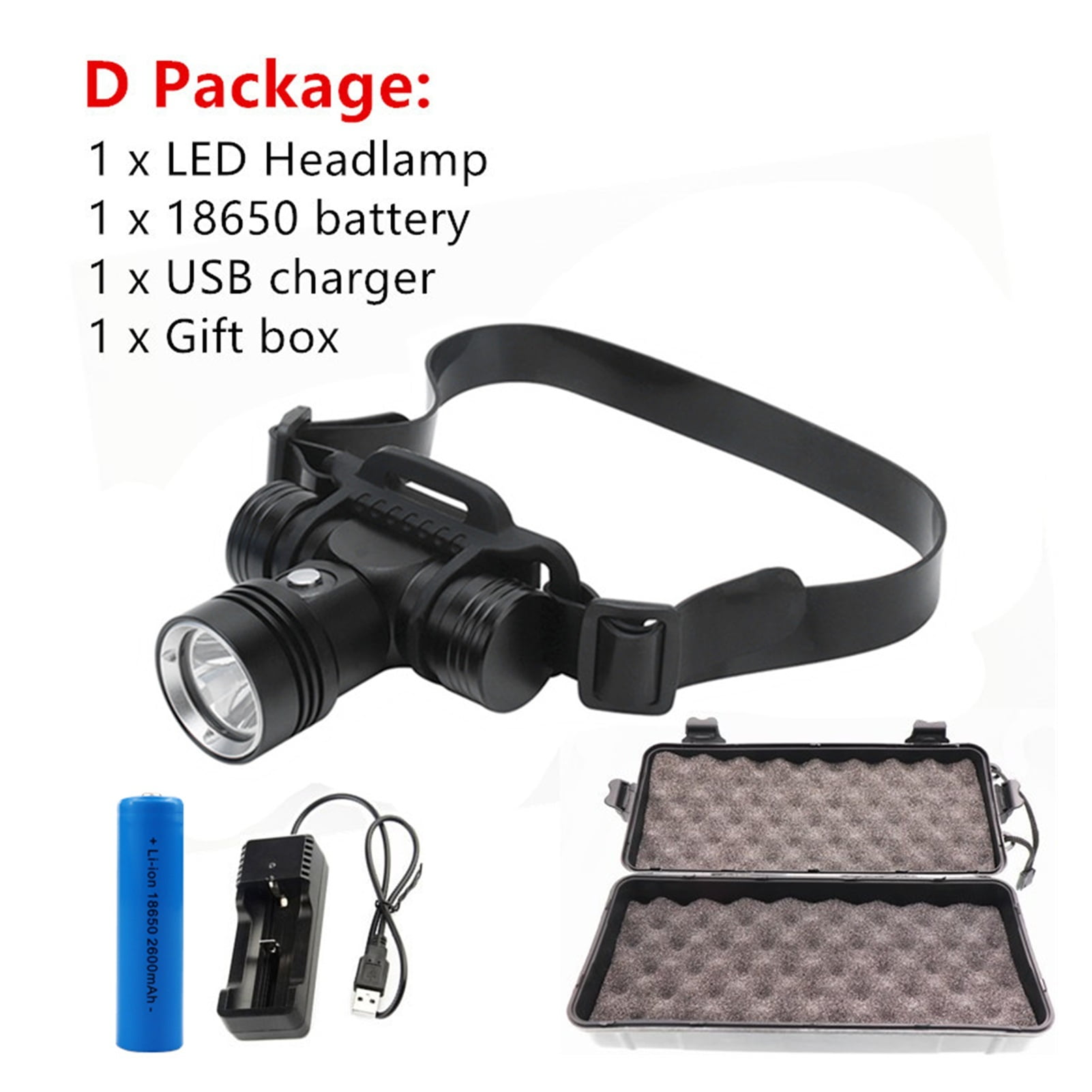 Diving Headlamp 100 Meters Underwater Headlight XM-L2 Led head ...