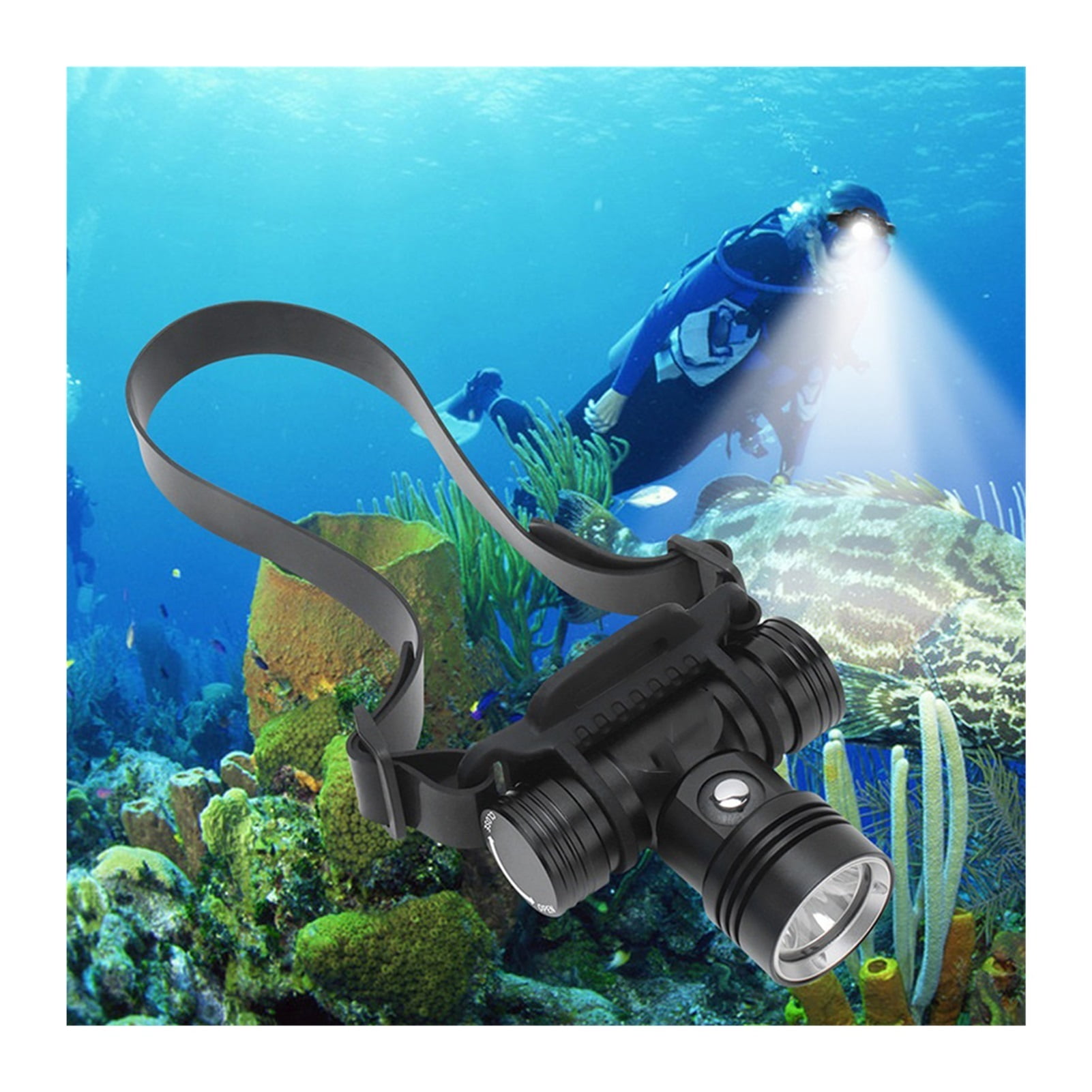 Diving Headlight Led Outdoor Strong Light Aluminum Alloy Head-mounted ...