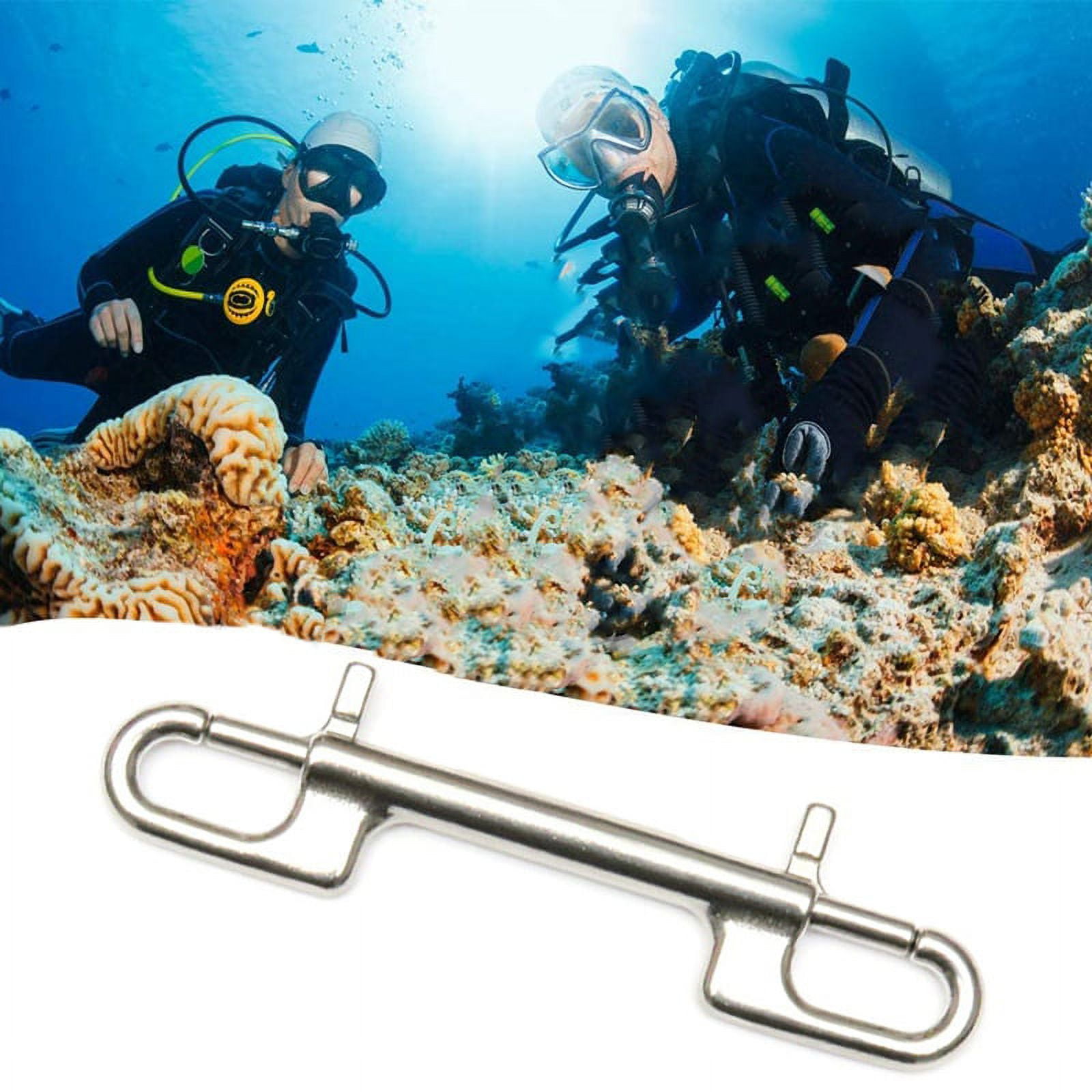 Diving Hook Stainless Steel Double Ended Bolt Snap for Scuba Pet Leash Camera Strap Keychain ...