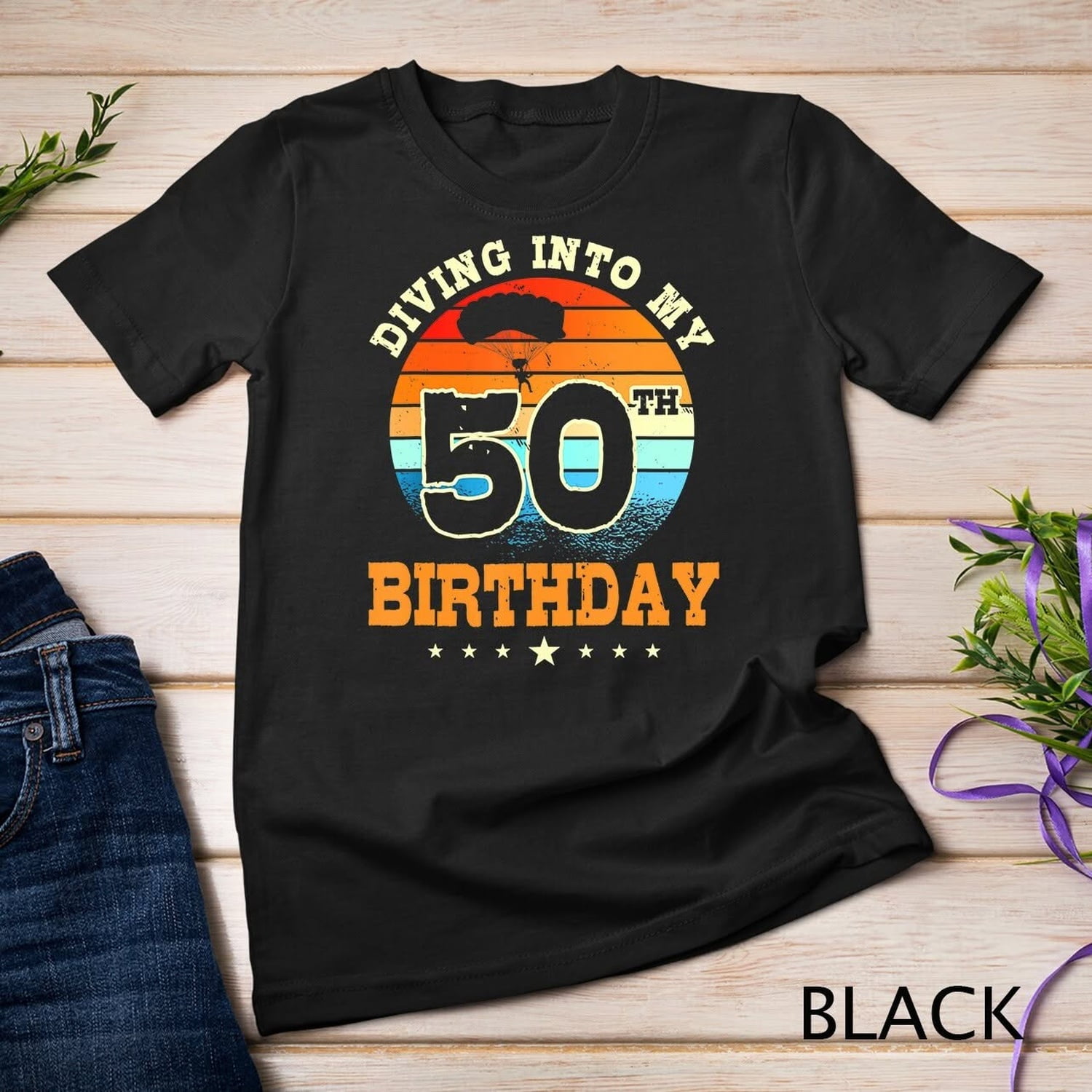 Diving Into My 50th Birthdaky Diving Parachute Lover T-S1Hirt592 ...