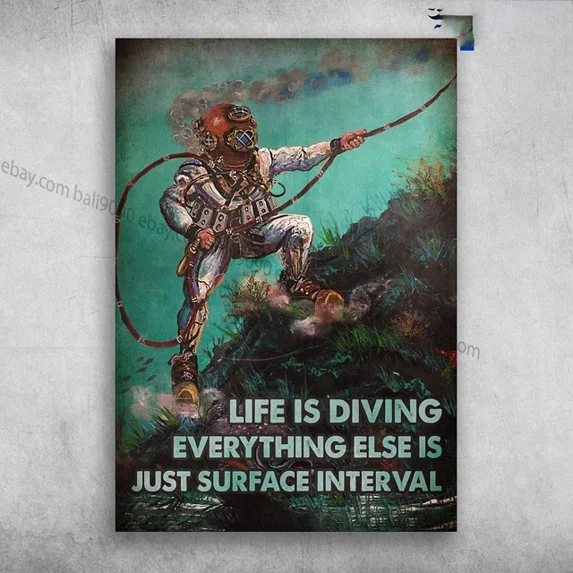 Diving Man Diver In The Ocean - Life Is Diving Everything Else Is Just ...