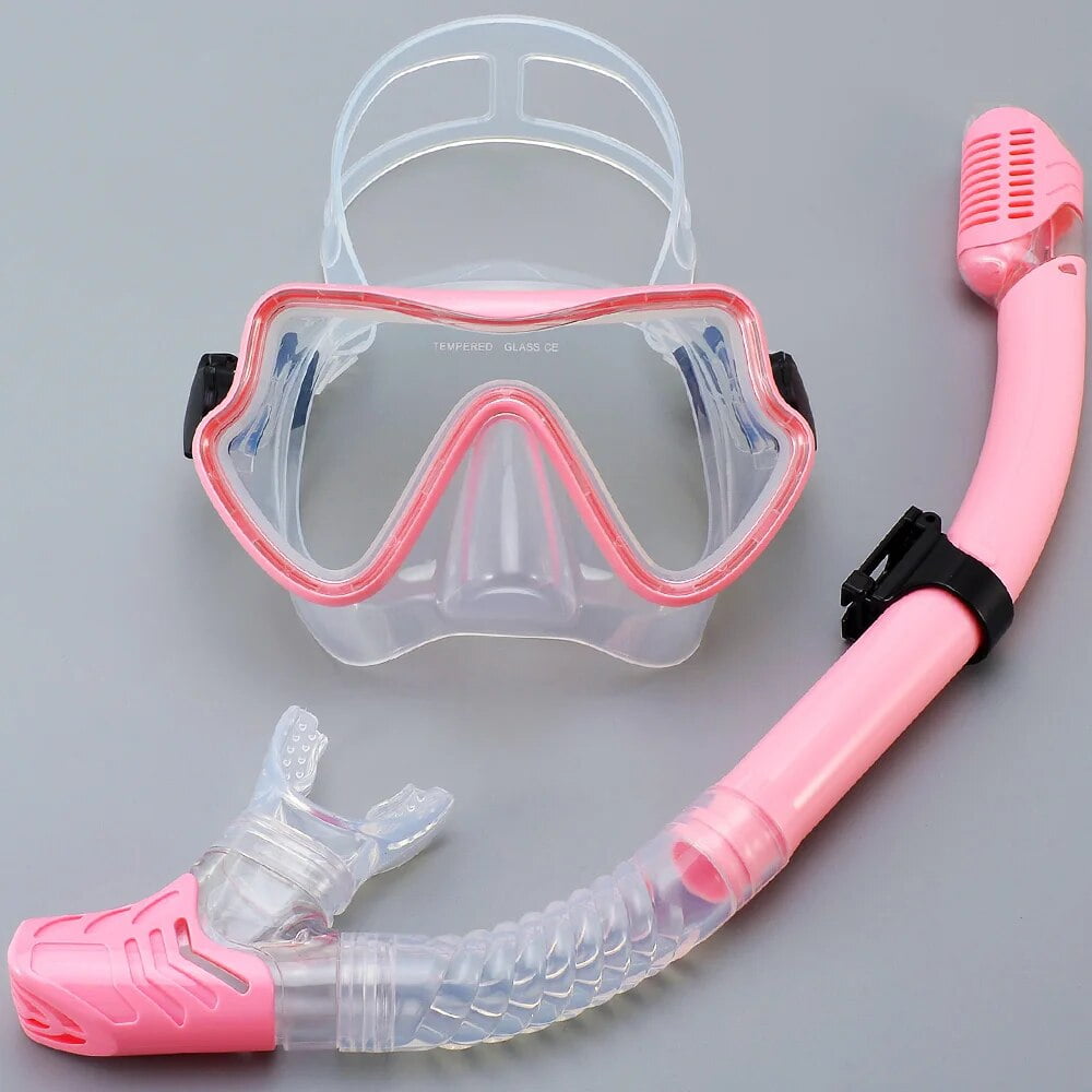 Diving Mask Snorkel Set For Adults Tempered Glass Scuba Professional ...