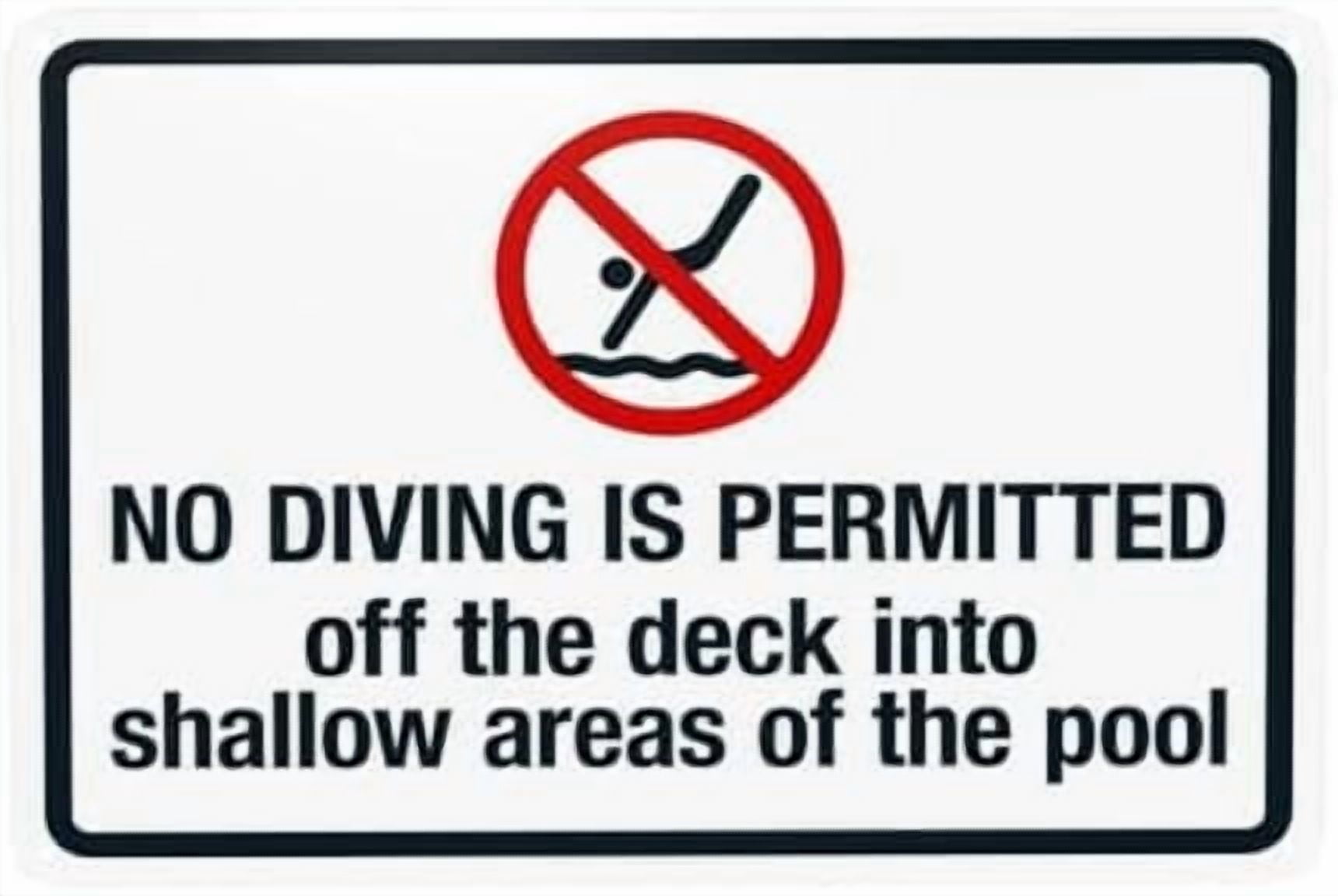 No Diving Is Permitted Warning Sign, Pool Rules Security Metal Signs ...