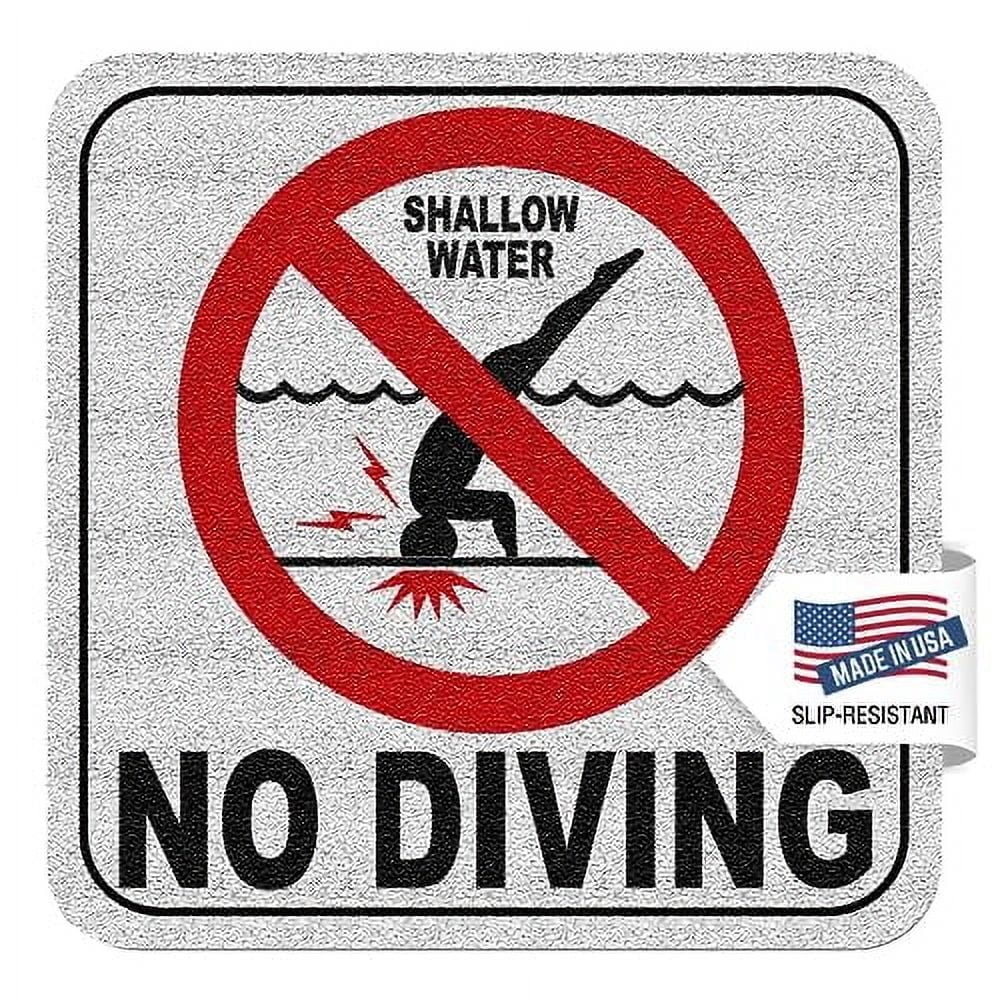 No Diving Pool Sign, 6x6 Inches No Diving Signs, Adhesive No Diving ...