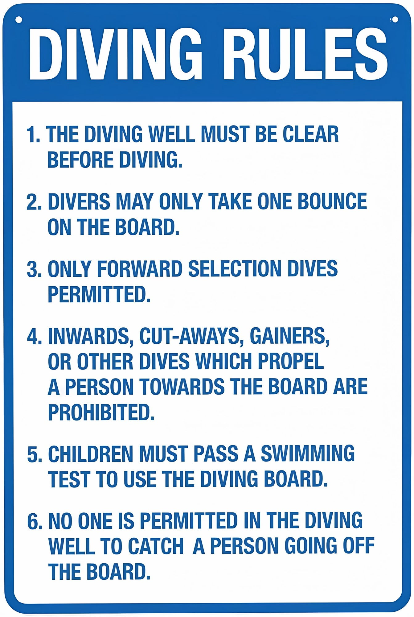 Diving Rules Sign - 8"x12" Retro Aluminum Pool Rule Sign, Vintage Metal ...