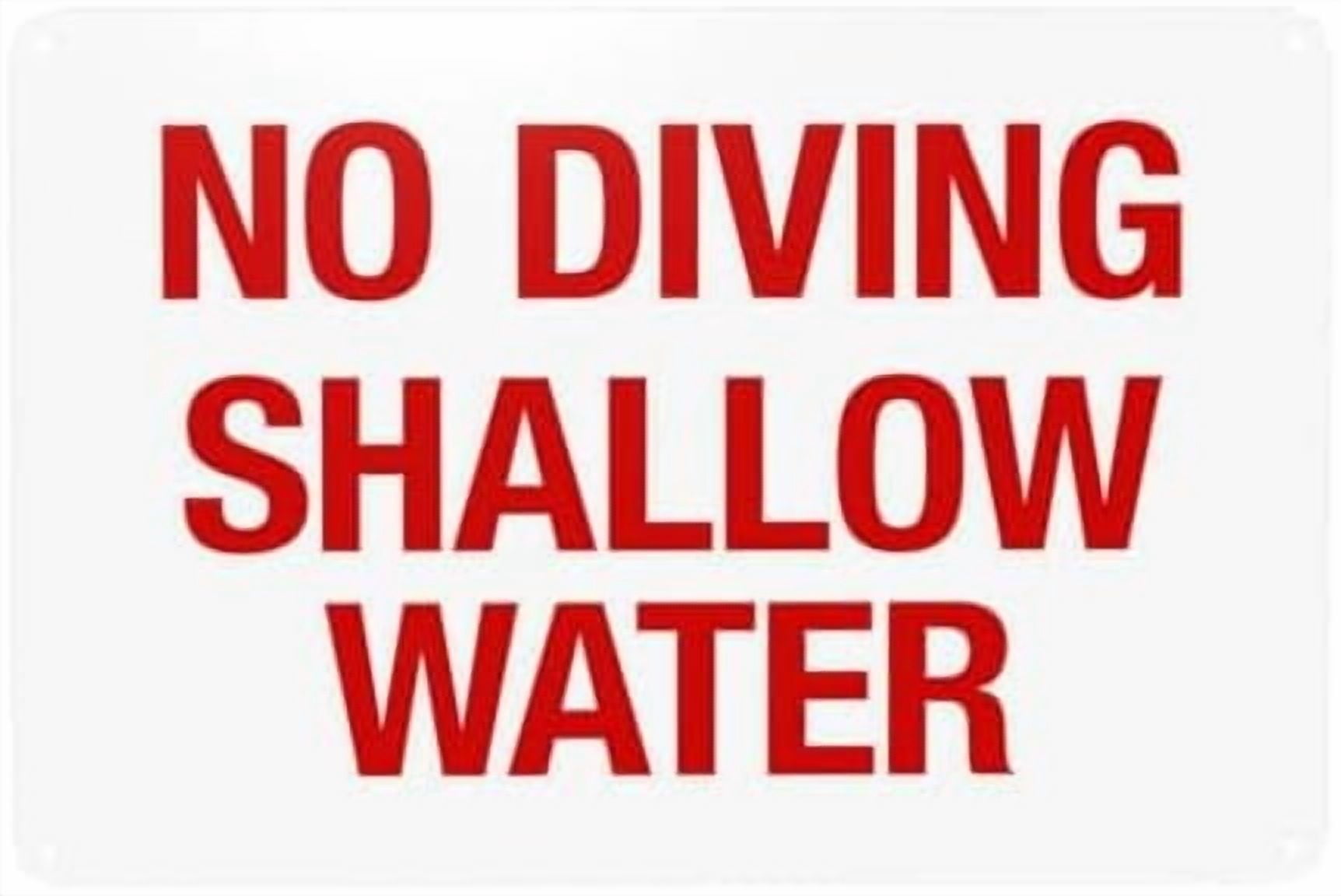 No Diving Shallow Water Warning Sign, Pool Rules Security Metal Signs ...