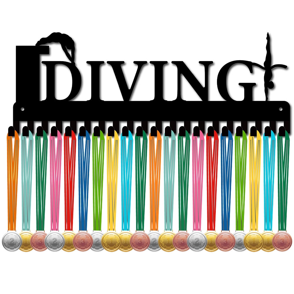 Diving Sport Medal Holder Iron Medal Rack Wall Mounted 20+ Medals ...