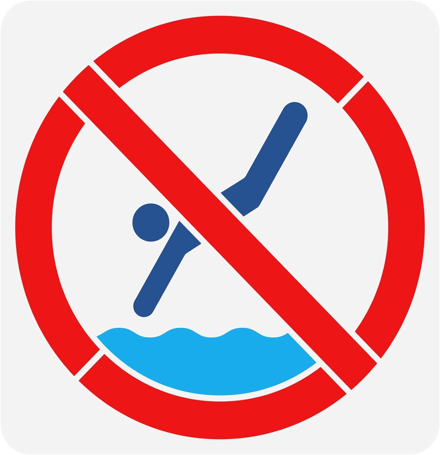 No Diving Swimming Stencil 11.8x11.8 inch No Swimming Symbol Painting ...