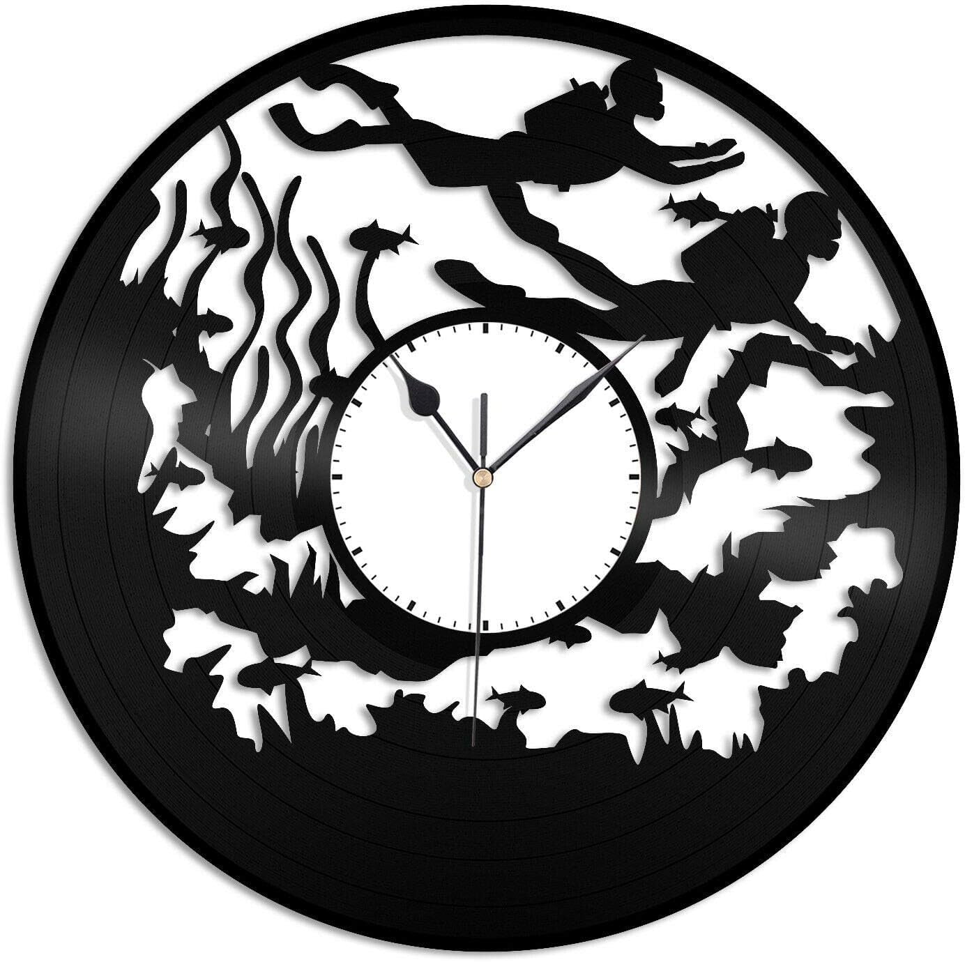 Diving Vinyl Wall Clock,Vinyl Record Clock Wall Art Unique Room ...