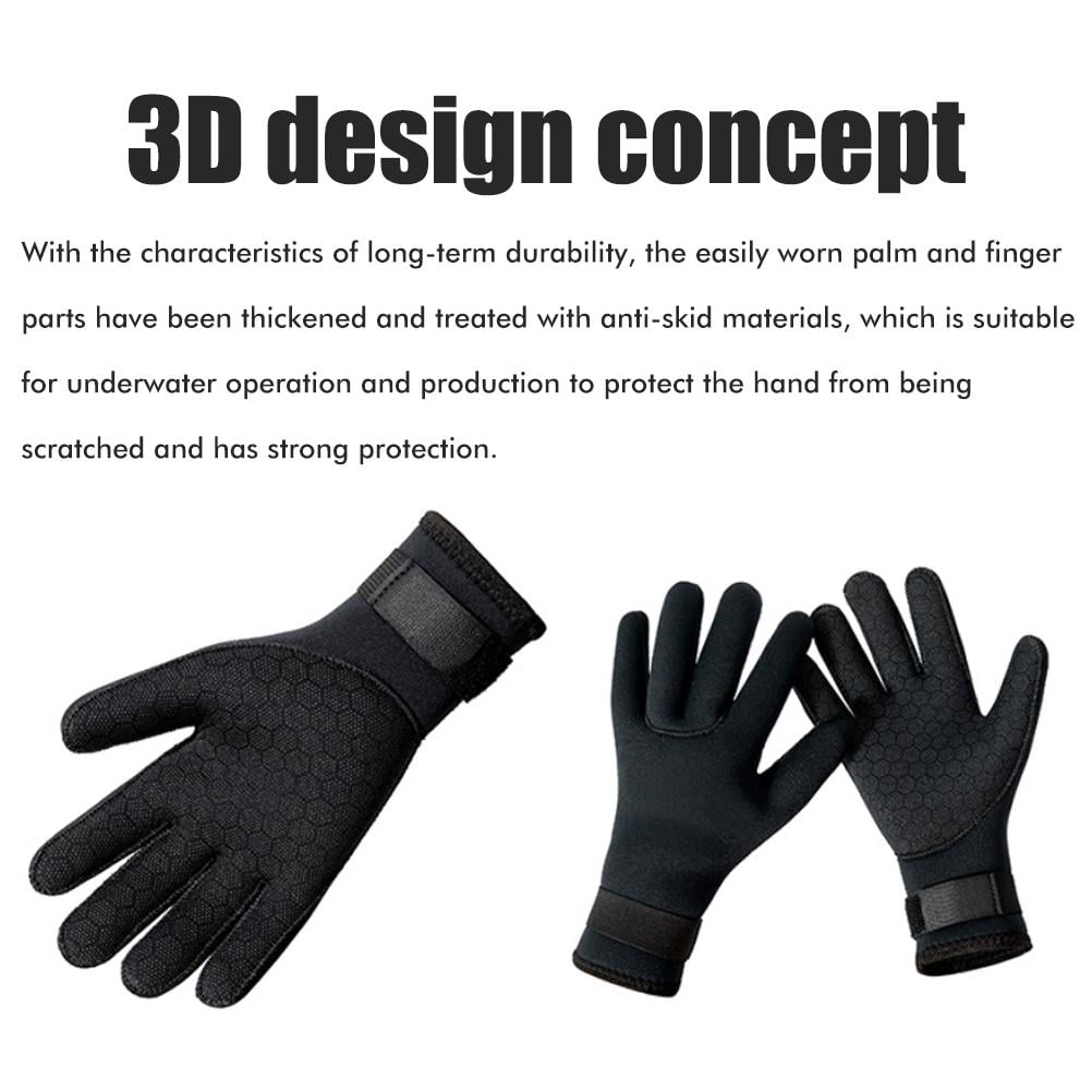 Diving Wetsuit Gloves: 3mm Neoprene, Abrasion Resistant Quick,Drying ...
